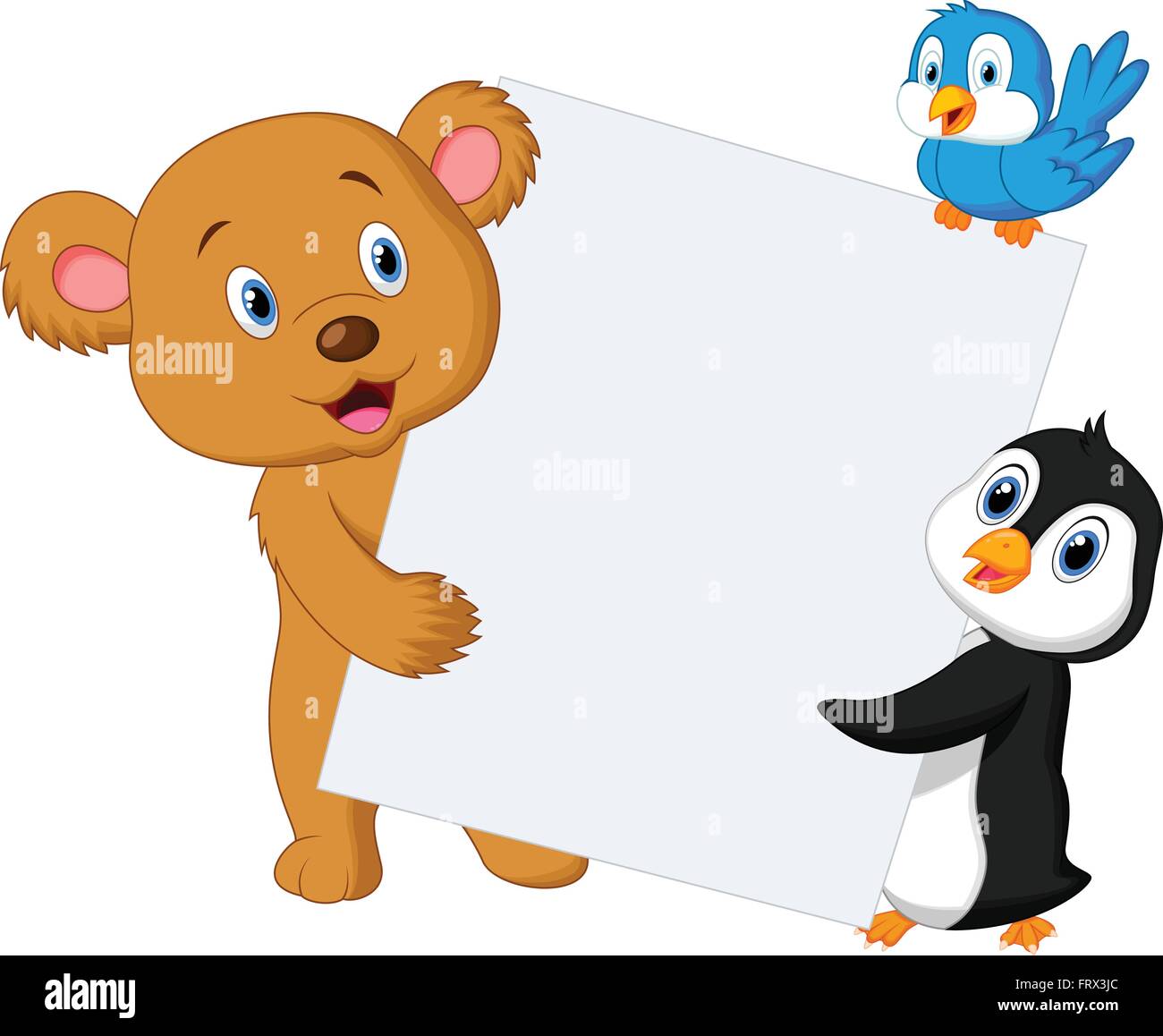 Cute animal holding blank sign Stock Vector Image & Art - Alamy