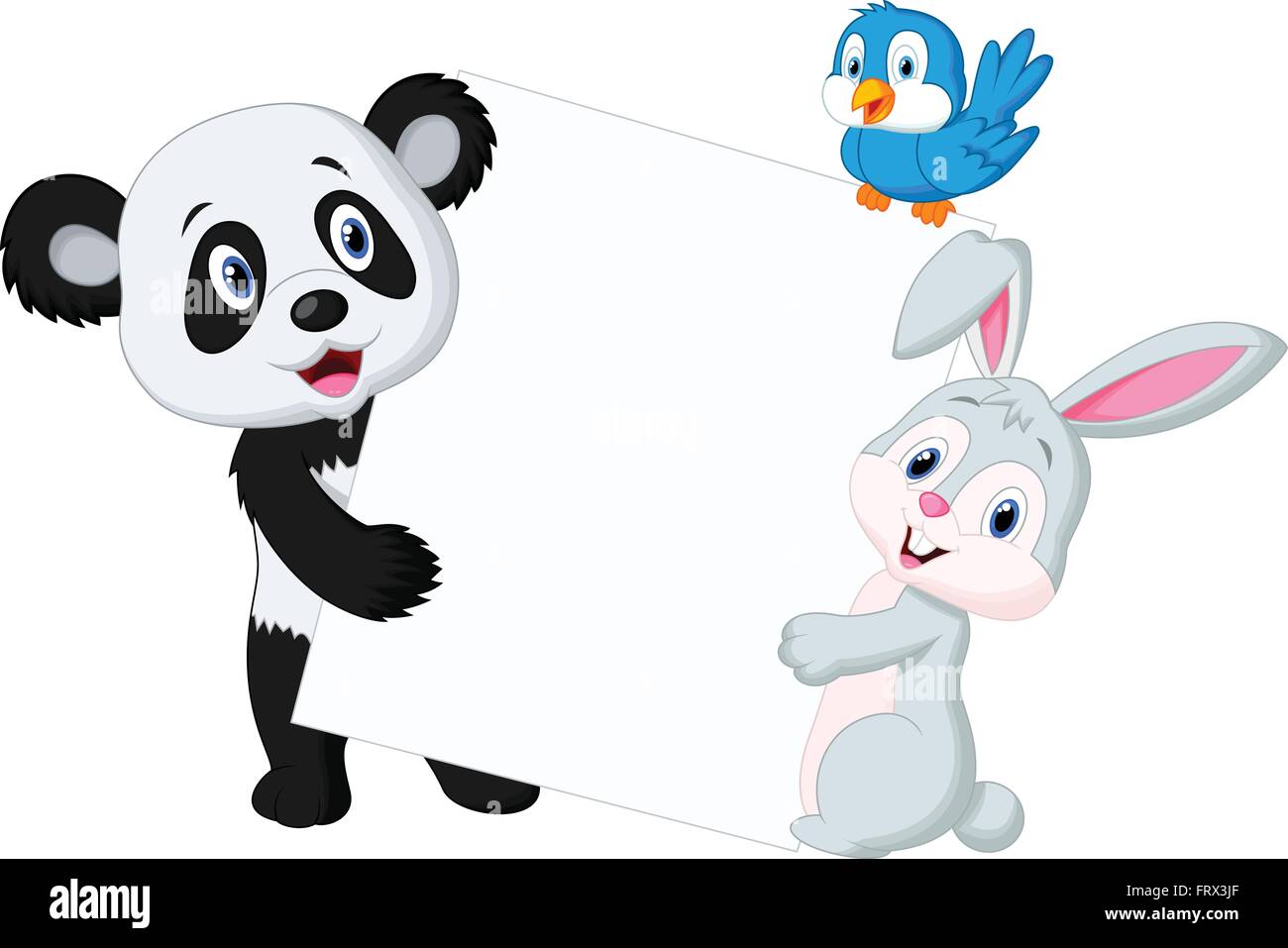 Cute animal cartoon with blanks sign Stock Vector Image & Art - Alamy