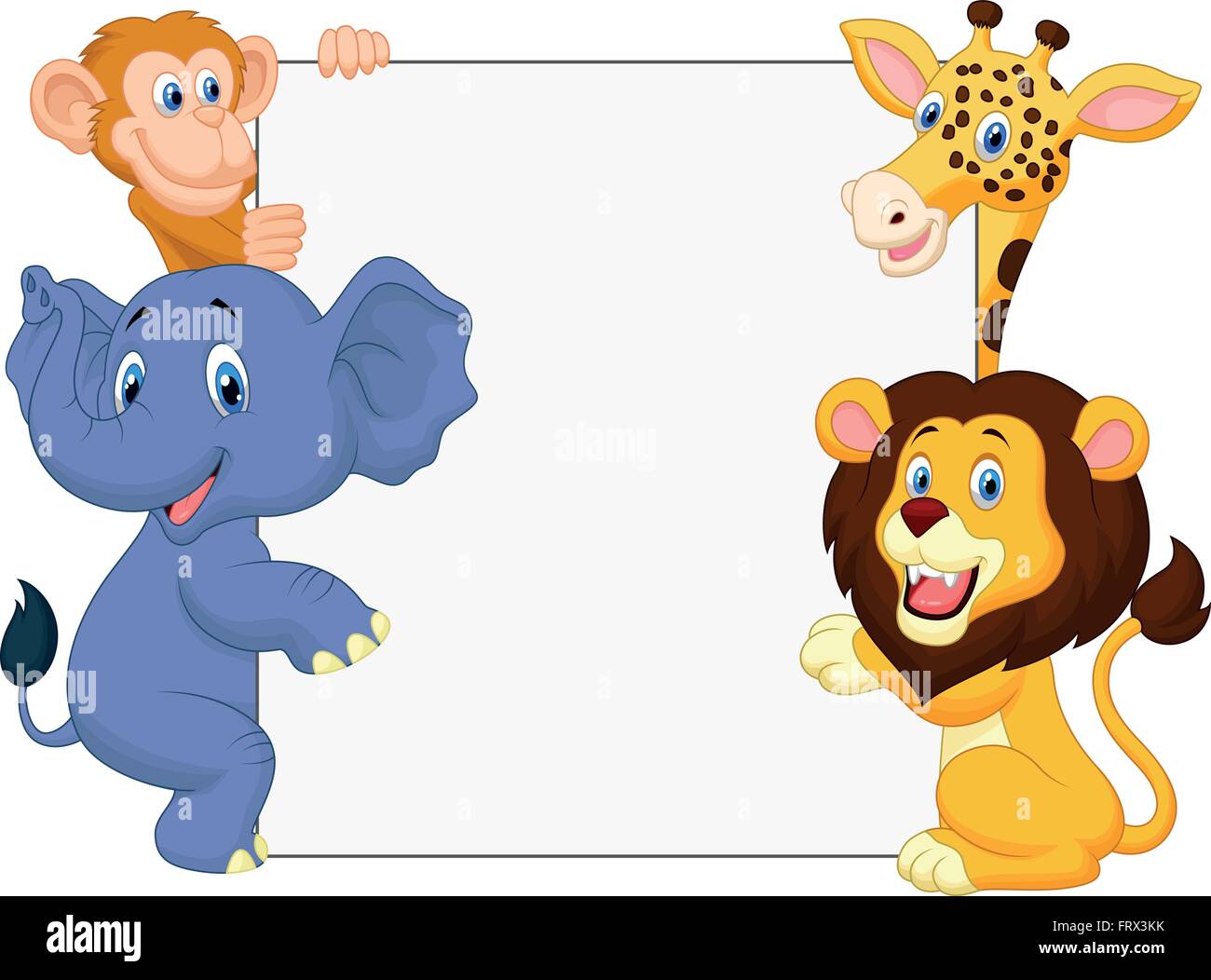 Wild animal holding blank sign Stock Vector Image & Art - Alamy