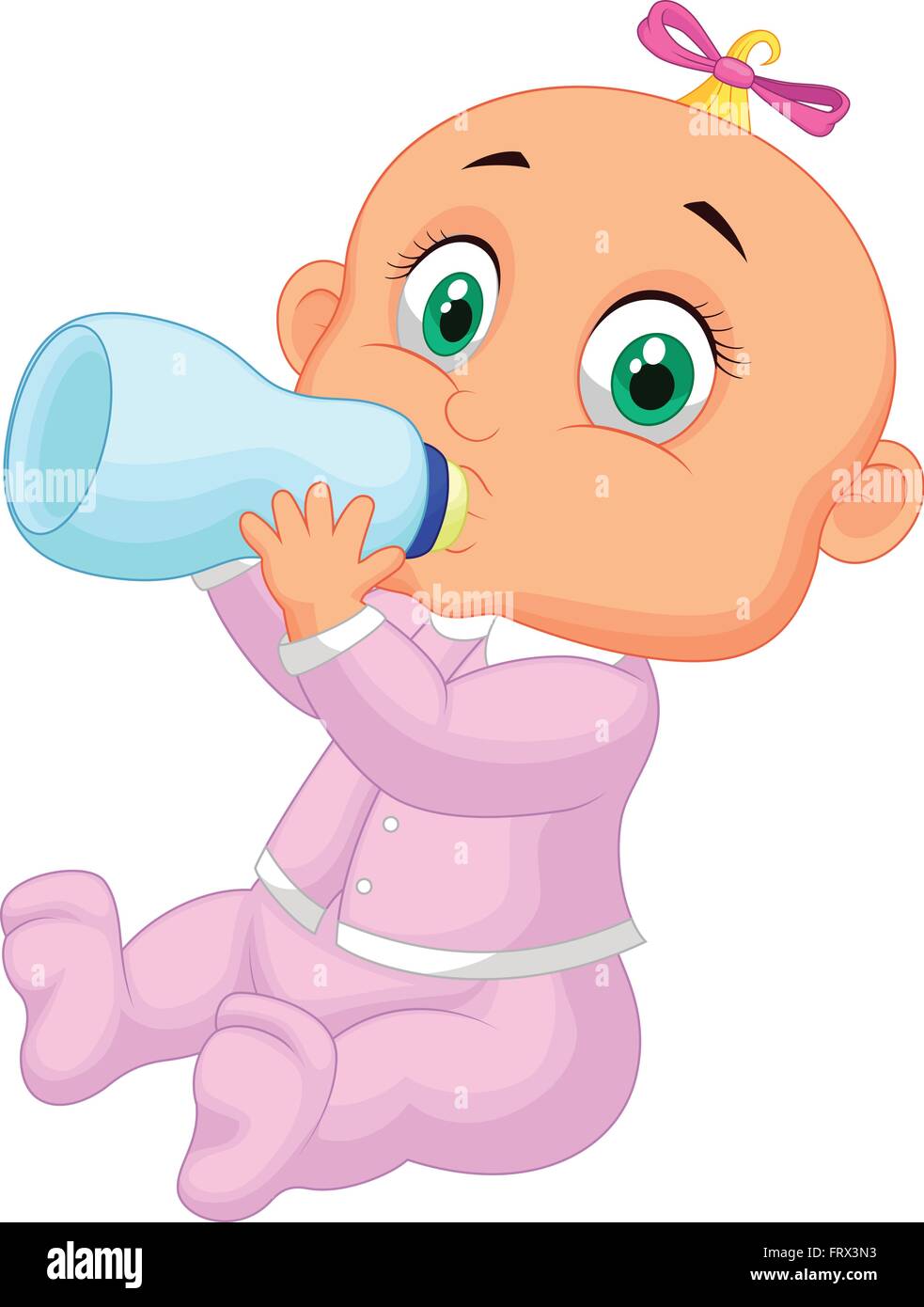 Baby girl drinking milk Stock Vector Image & Art - Alamy