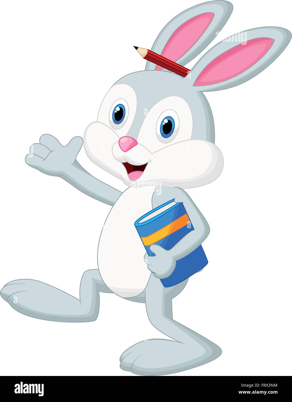Rabbit cartoon holding book Stock Vector Image & Art - Alamy