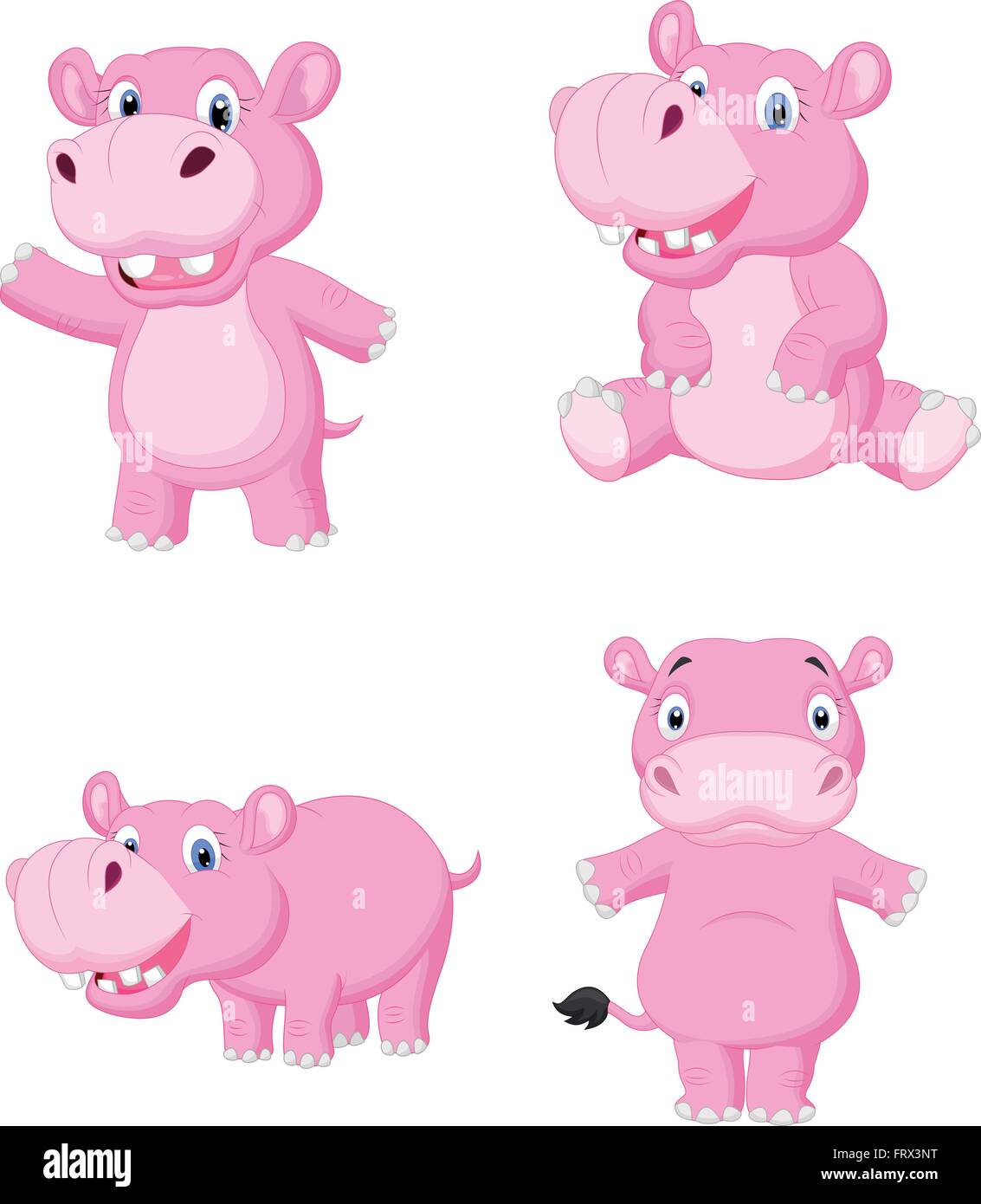 Cute hippo cartoon Stock Vector Image & Art - Alamy