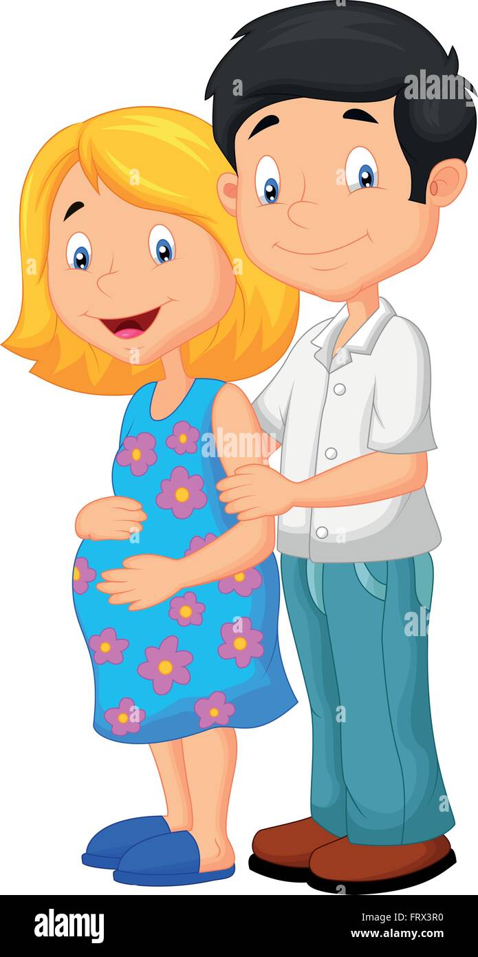 Beautiful couple expecting baby Stock Vector Images - Alamy
