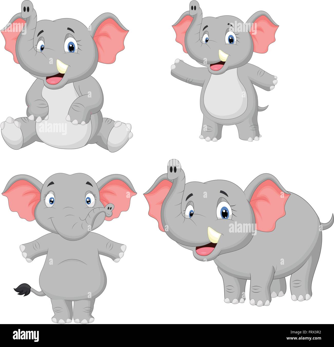 Elephant cartoon collection set Stock Vector Image & Art - Alamy