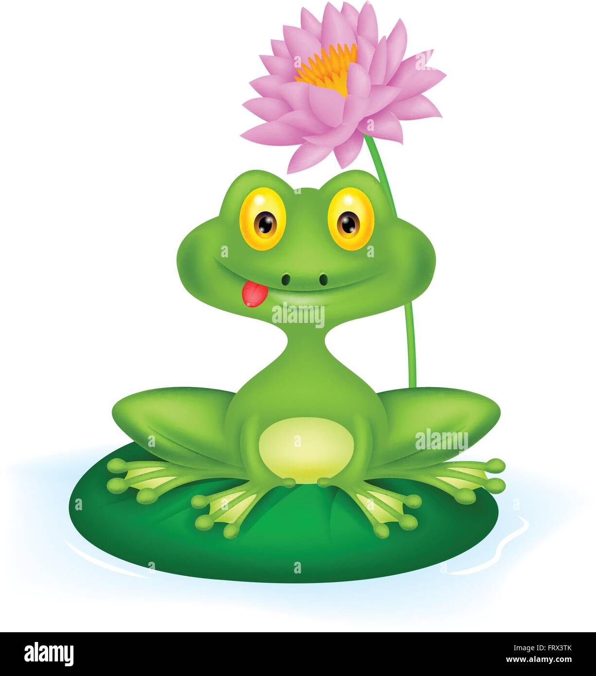 Baby frog on lily Stock Vector Images - Alamy