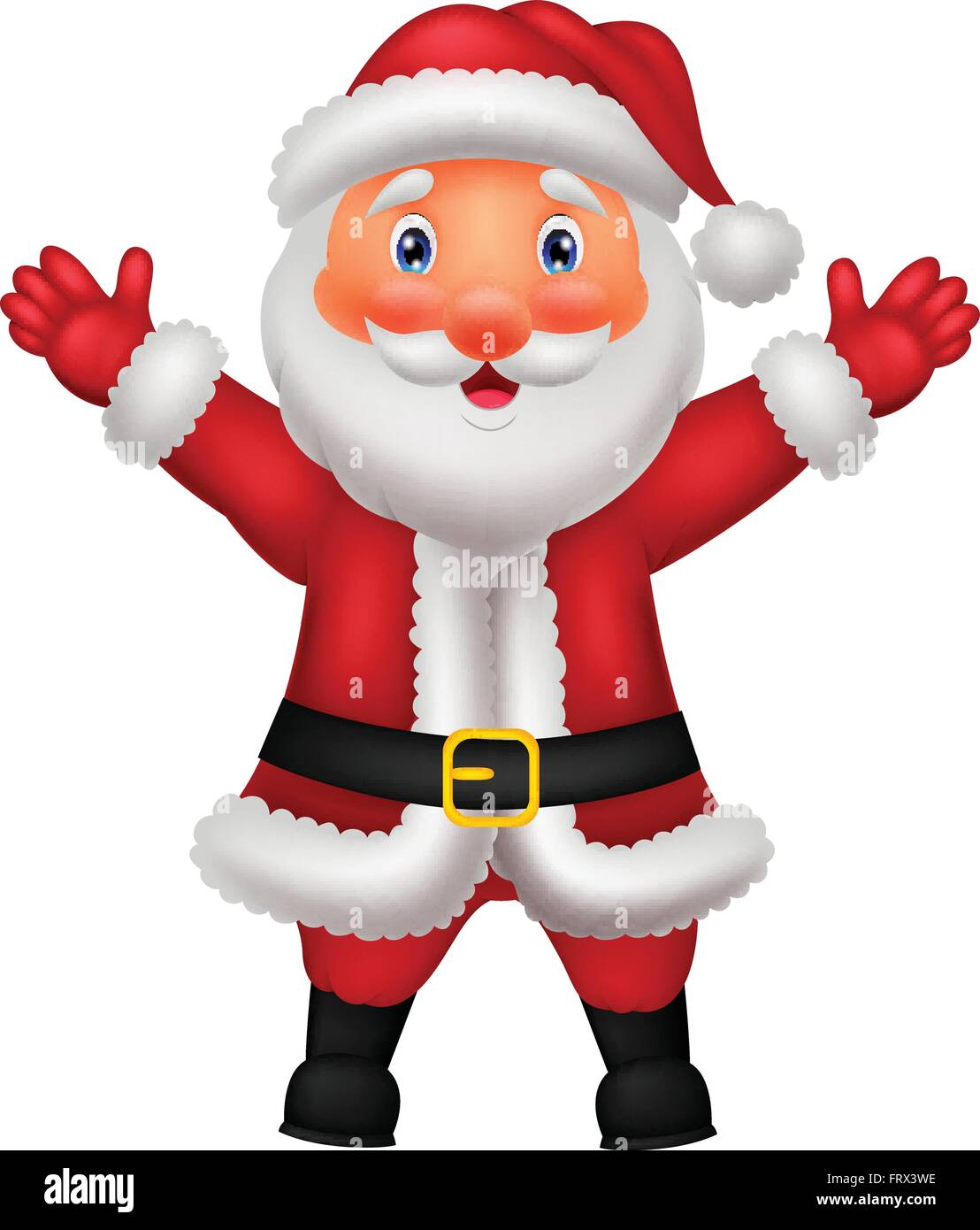 Cute Santa cartoon waving hand Stock Vector Image & Art - Alamy