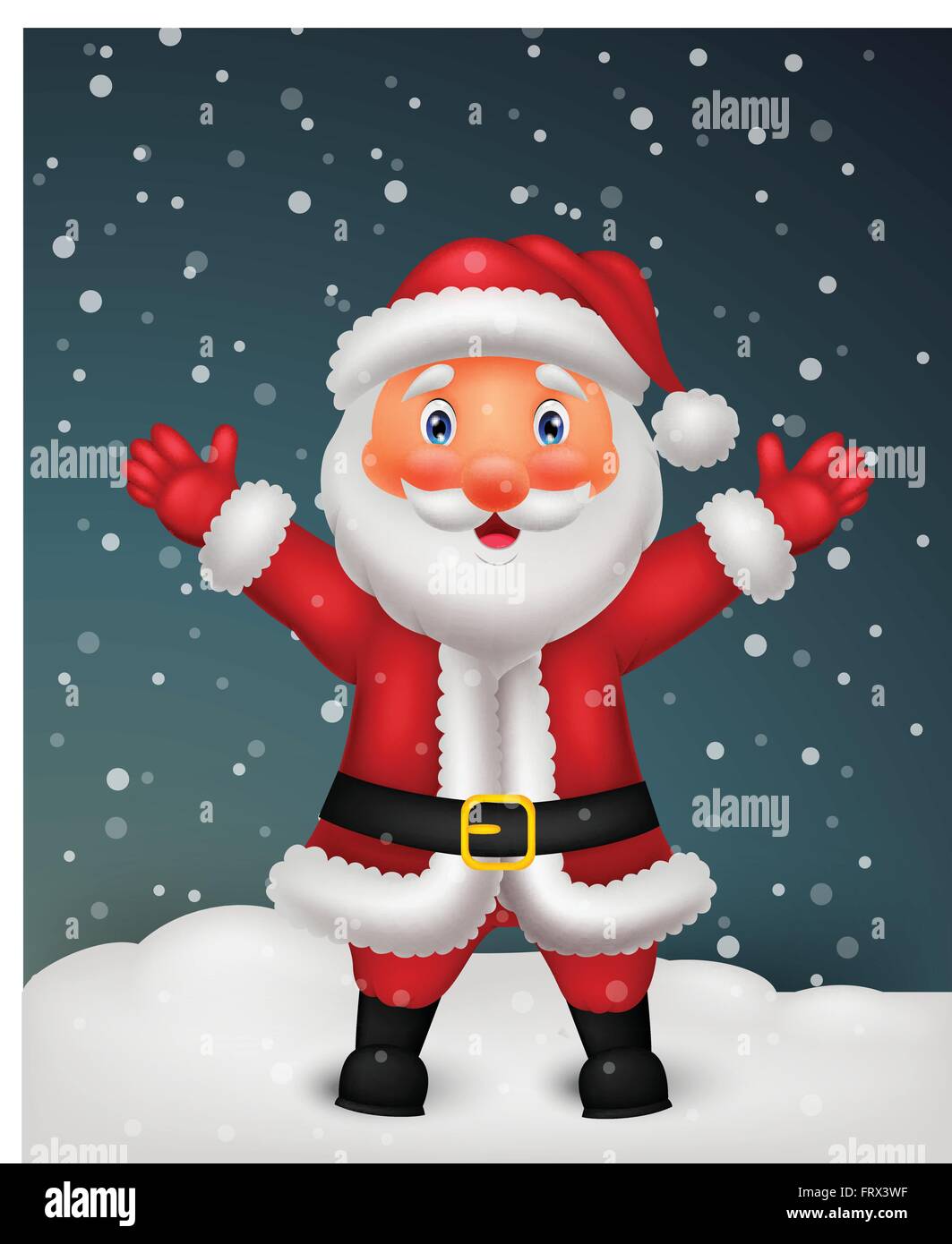 Cute Santa cartoon waving hand Stock Vector Image & Art - Alamy