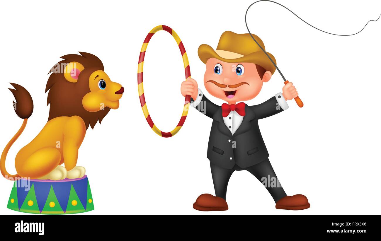 Lion Tamer With Lion Stock Vector Image And Art Alamy
