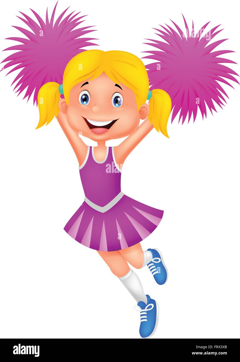 Cheerleading Pom Poms Clip Art Girl Cheerleader Jumping With Pompoms