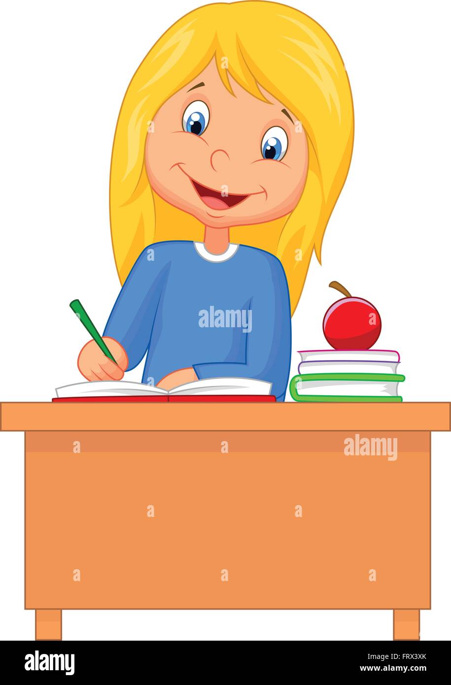 Cartoon girl studying Stock Vector Image & Art - Alamy