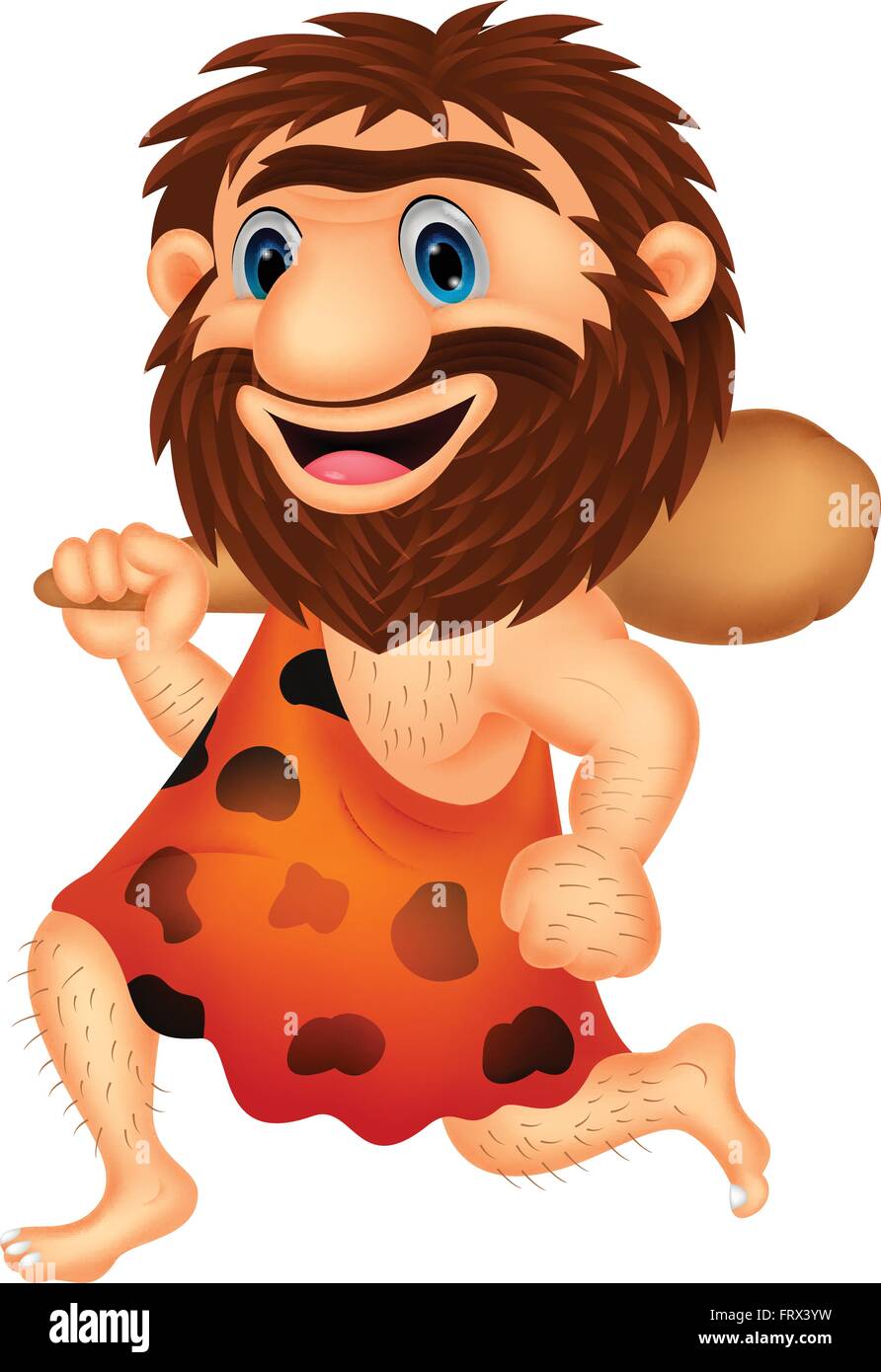 Funny caveman cartoon running Stock Vector Image & Art - Alamy