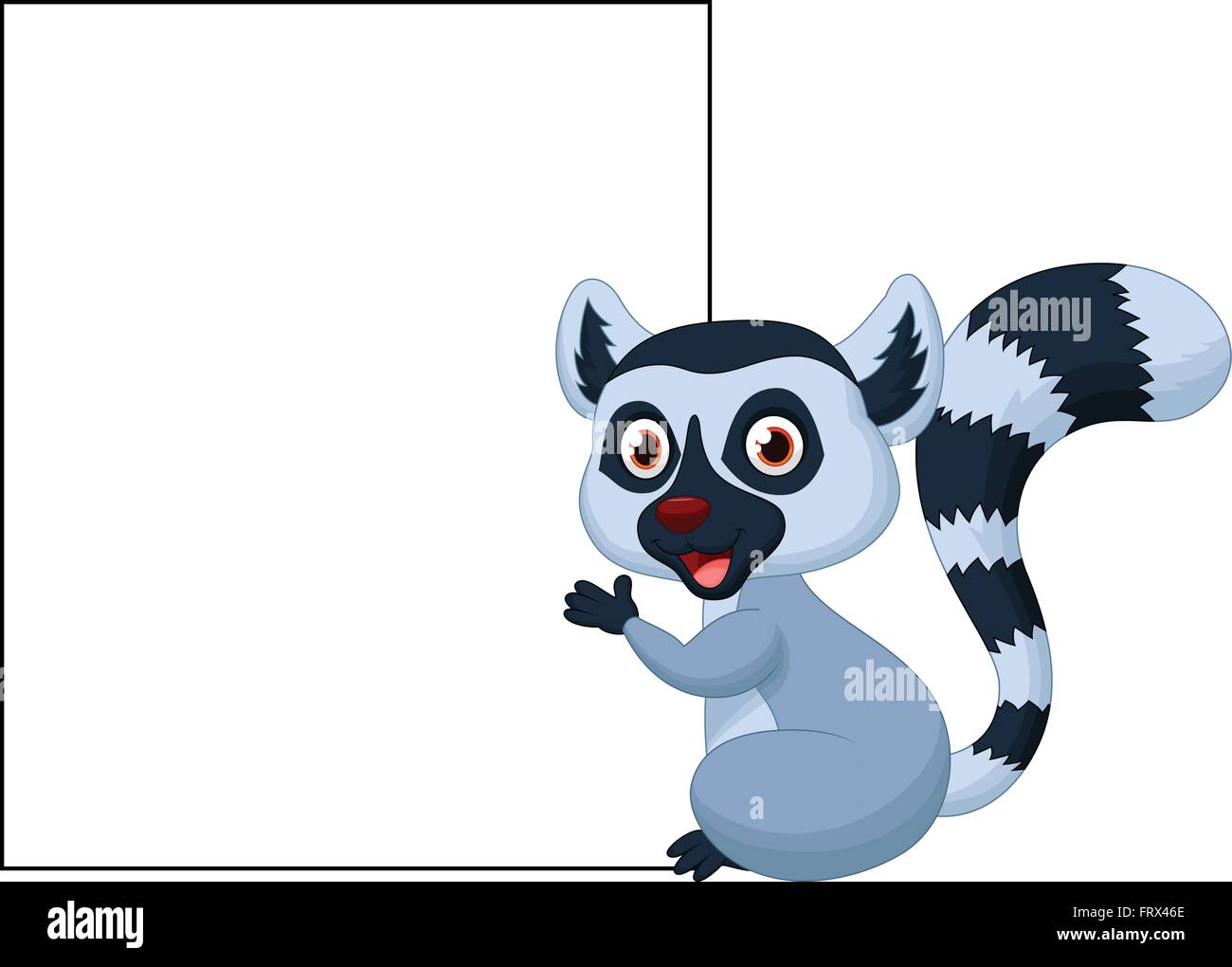Cute lemur holding blank sign Stock Vector Image & Art - Alamy