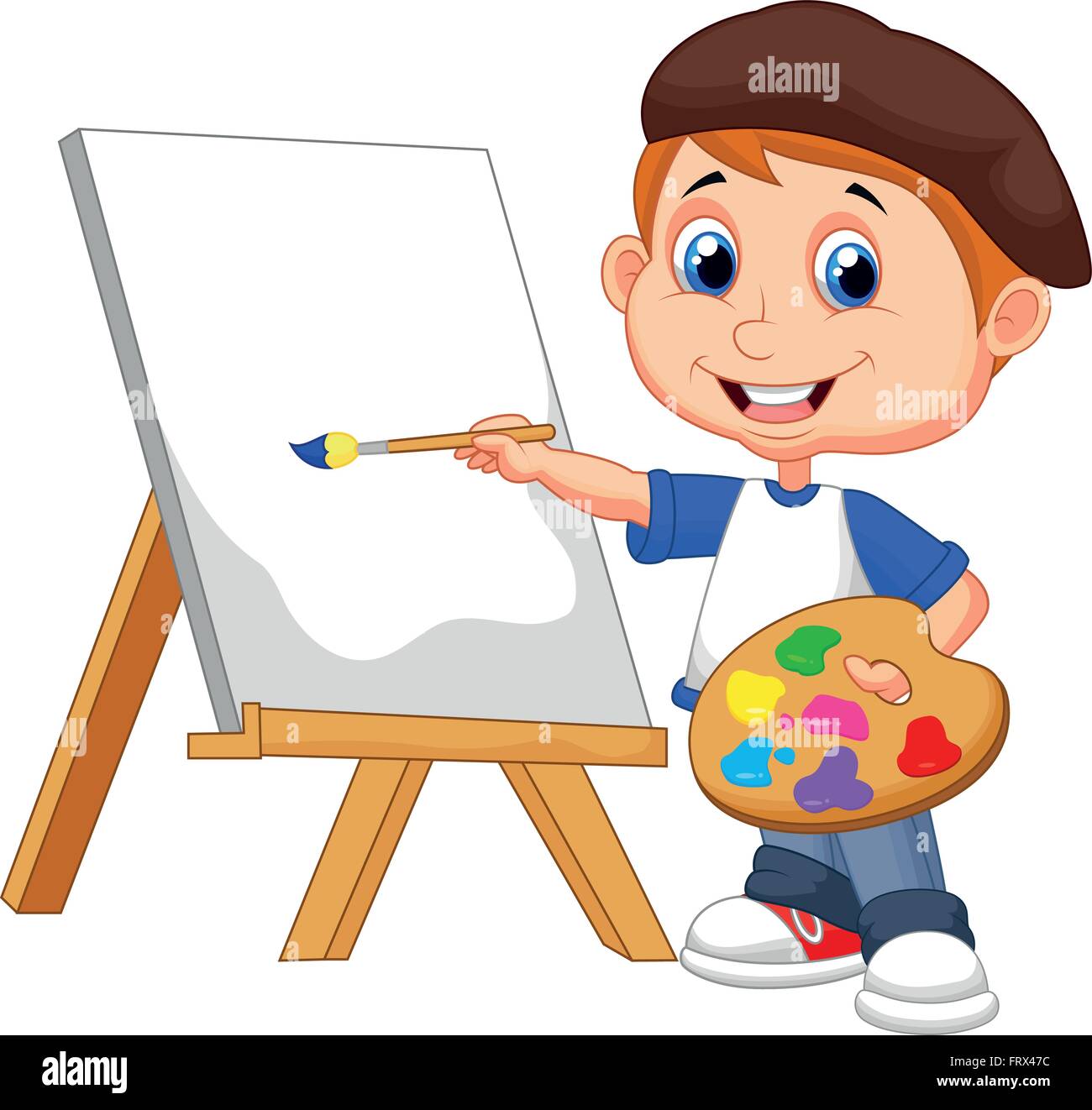 Cartoon boy painting Stock Vector Image & Art - Alamy