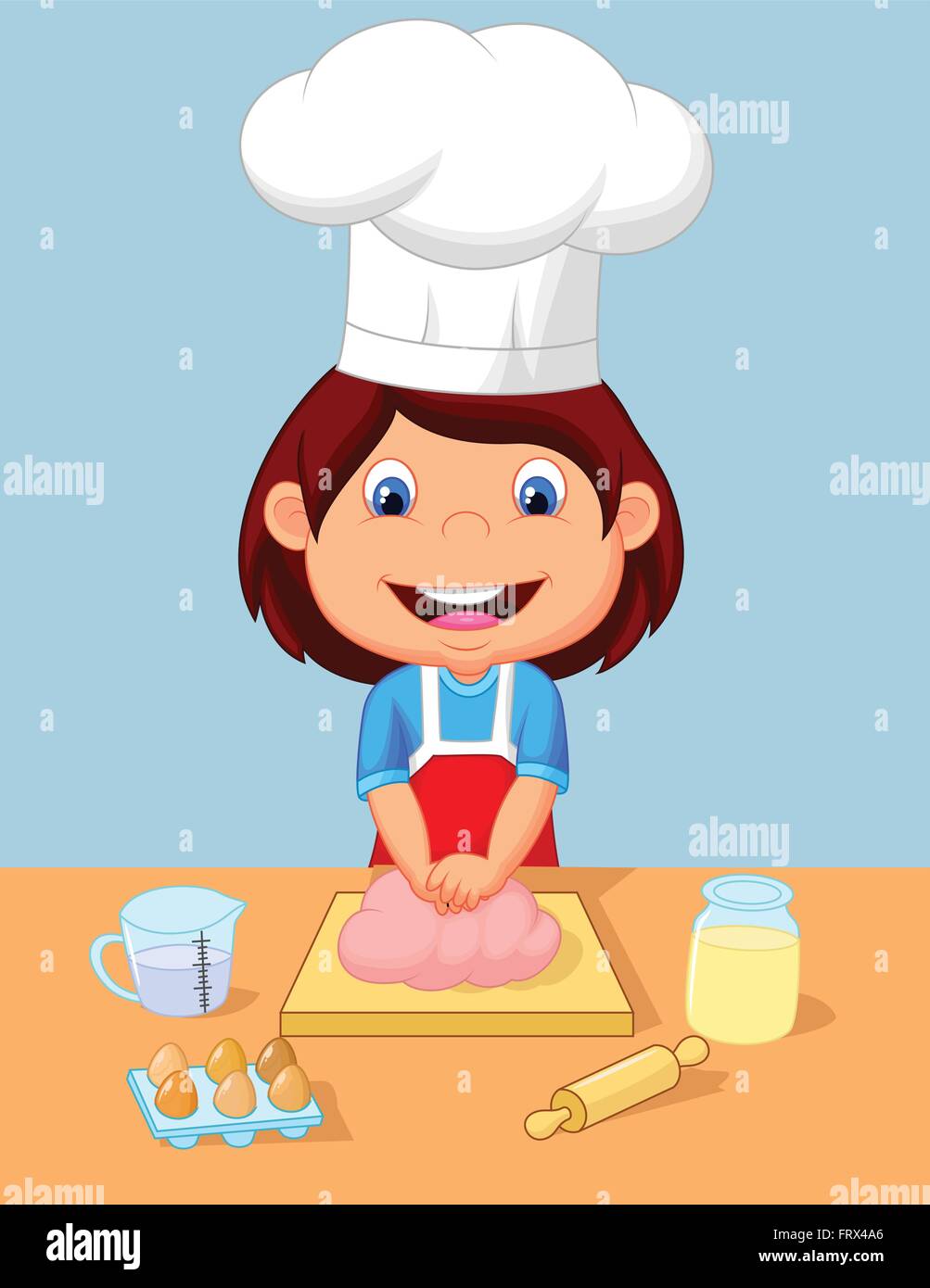 Little girl baking Stock Vector Image & Art - Alamy