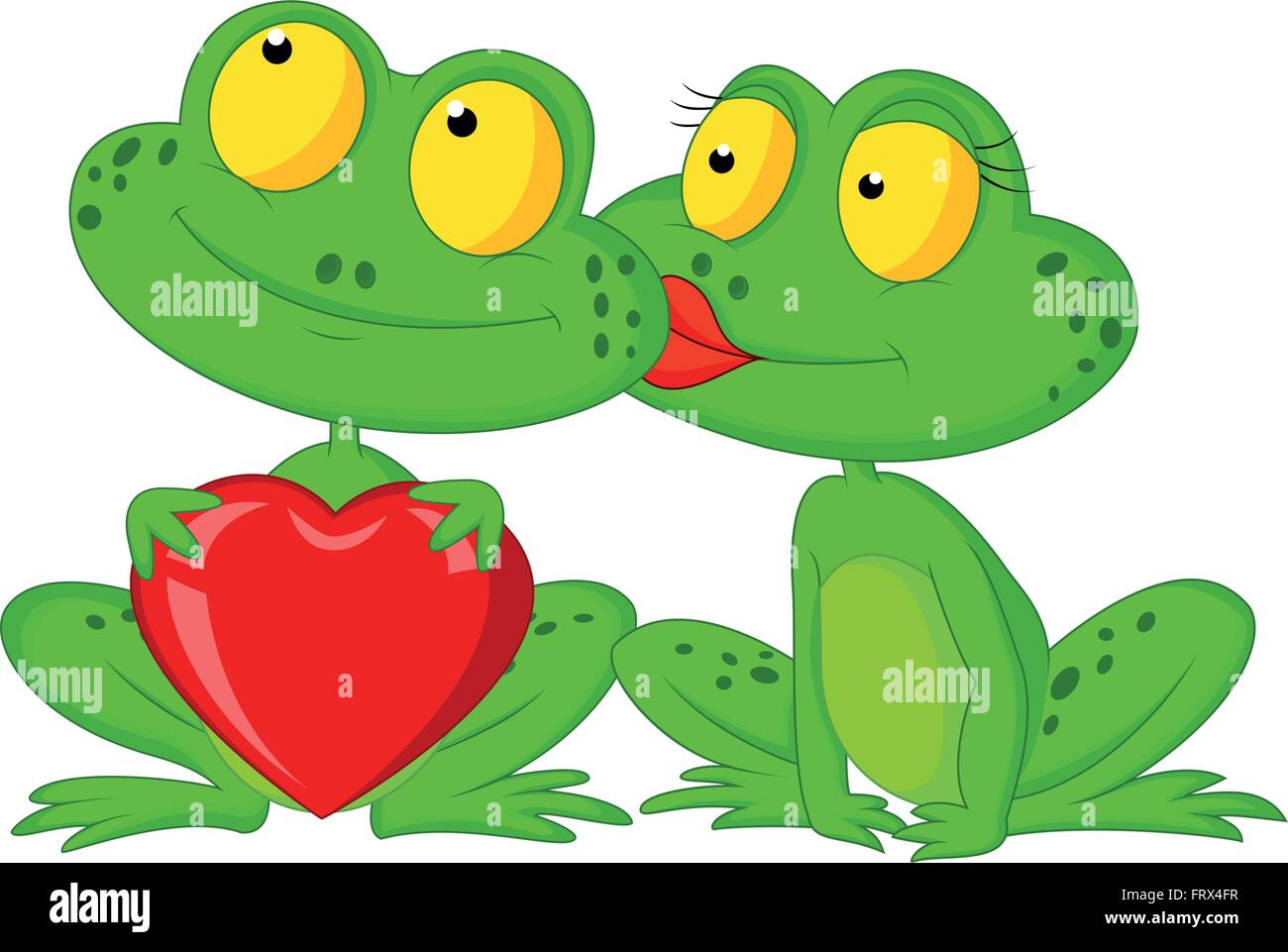 Cute frog couple holding red heart Stock Vector Image & Art - Alamy
