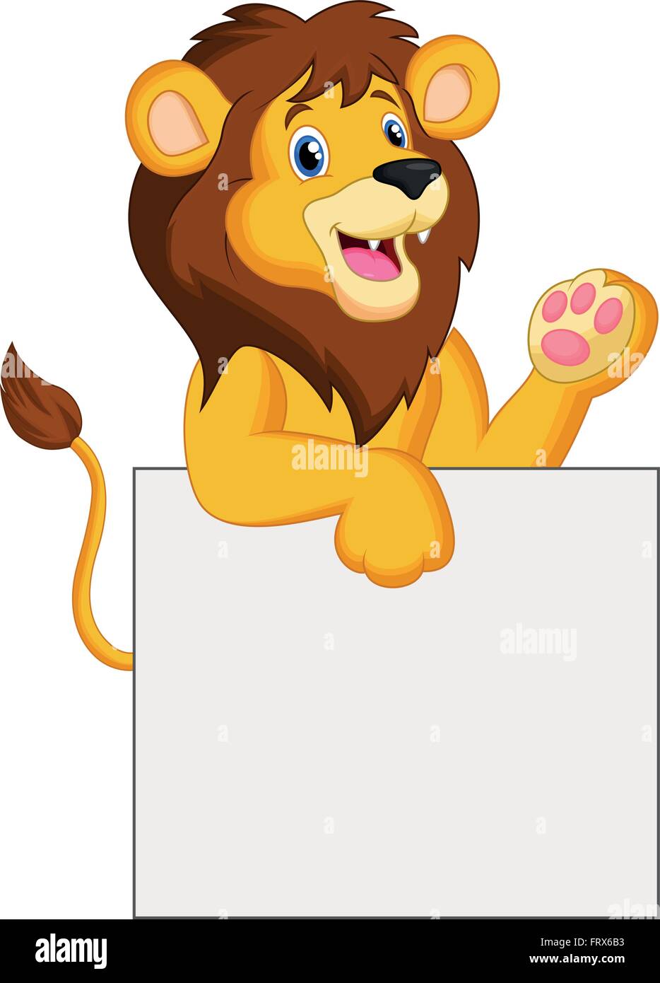 Happy lion holding blank sign Stock Vector Image & Art - Alamy