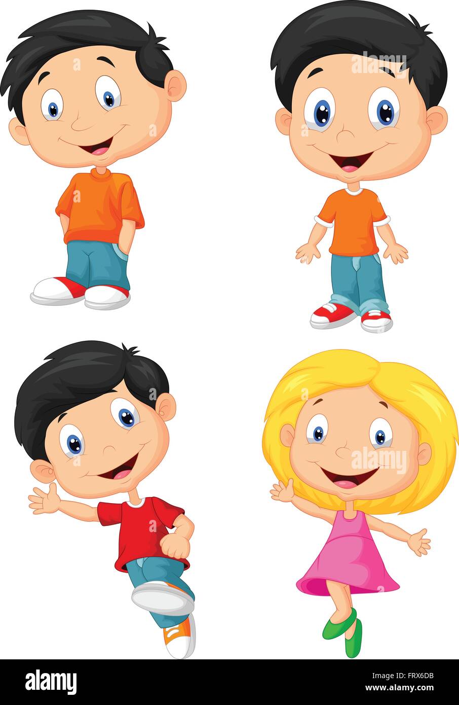Happy children cartoon Stock Vector Image & Art - Alamy