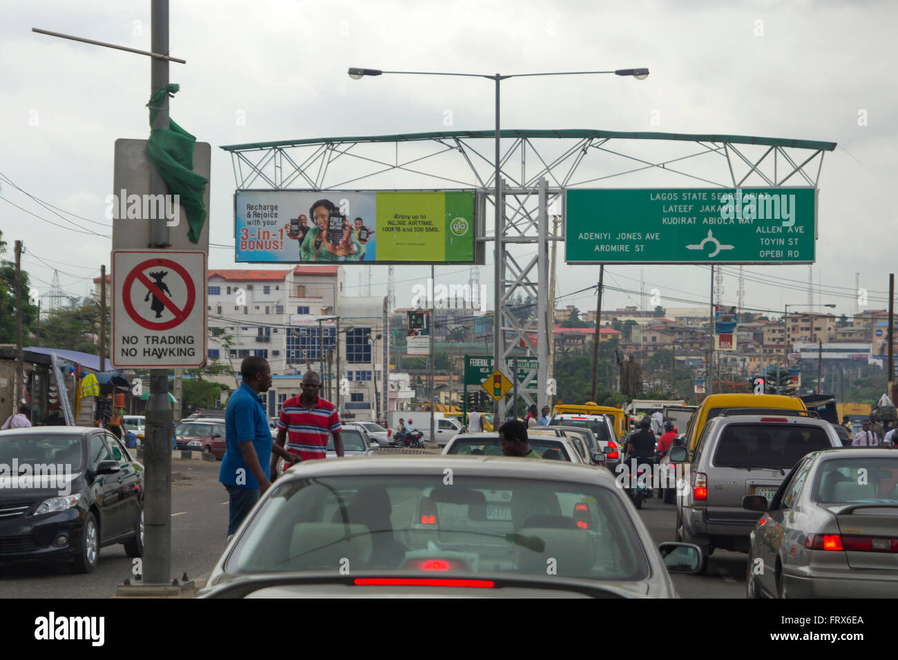Traffic jam and city view of Lagos, the largest city in Nigeria and the ...
