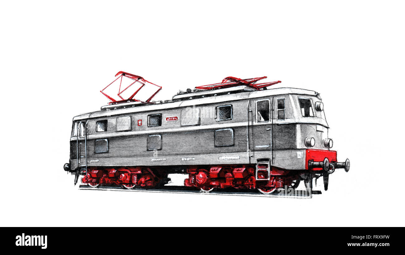 Illustration of a PKP class EP02 electric locomotive by Bohdan ...