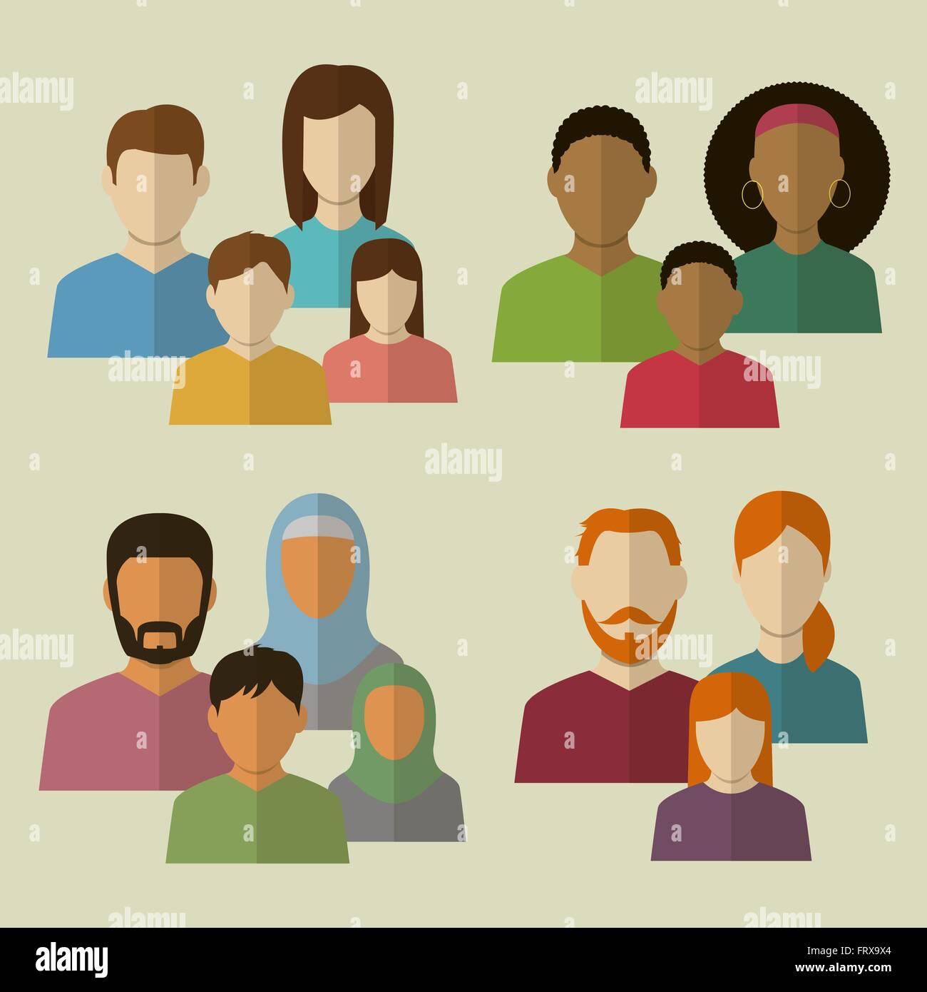 Family icons set. Traditional Culture. Vector illustration Stock Vector ...