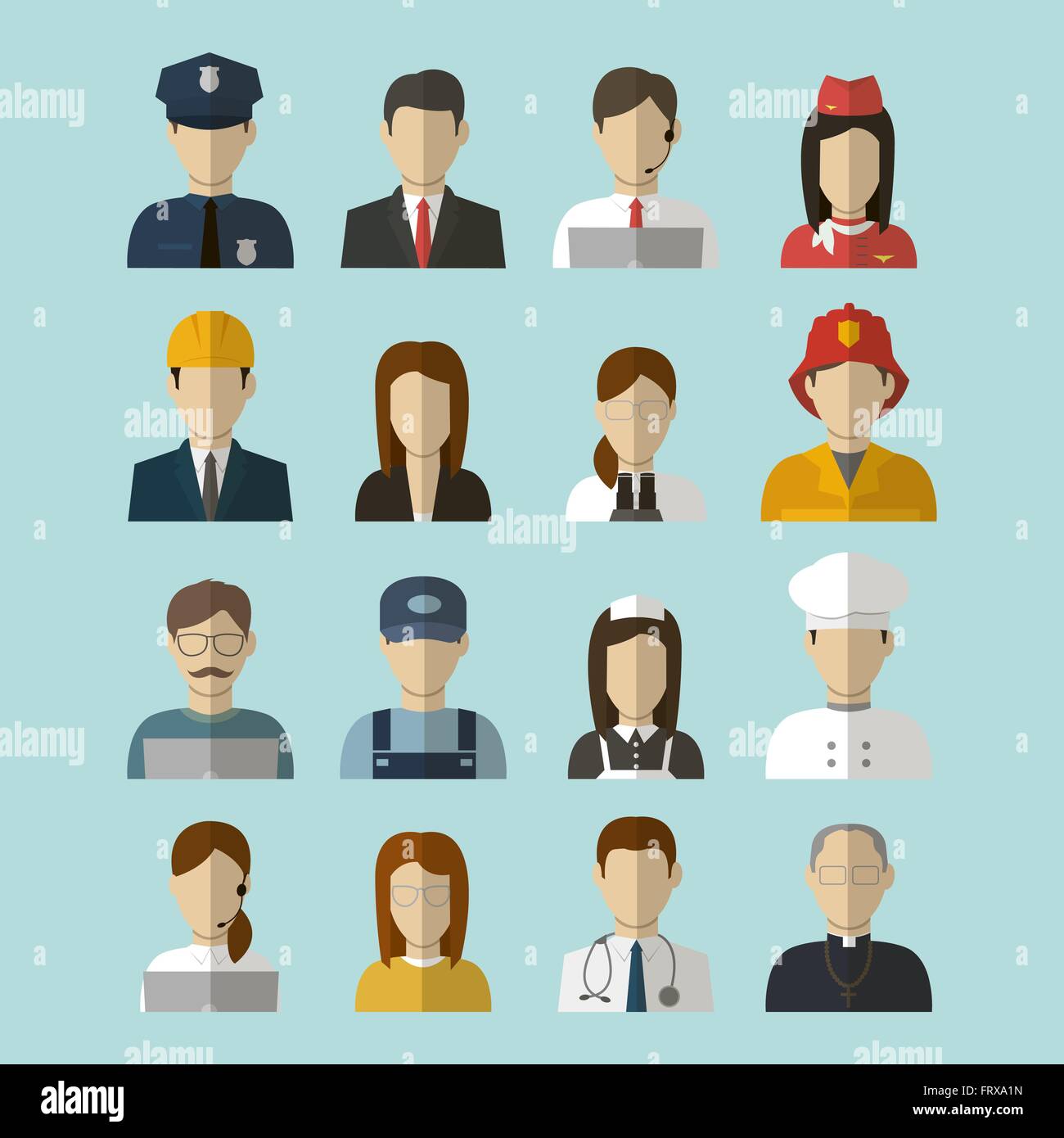 Professions Vector Flat Icons Stock Vector Image & Art - Alamy