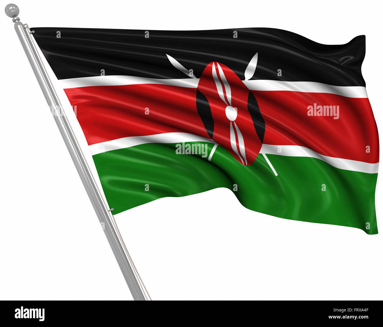 Flag of Kenya , This is a computer generated and 3d rendered image ...