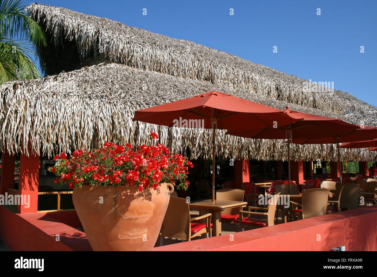 Large outdoor bohio shed with seating area at Decameron Resort in Playa ...