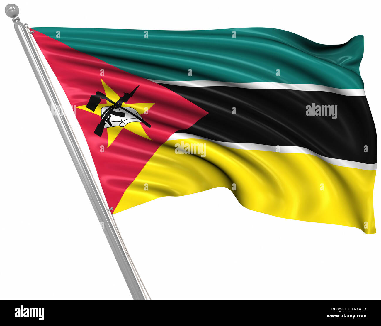 Flag of Mozambique , This is a computer generated and 3d rendered image ...
