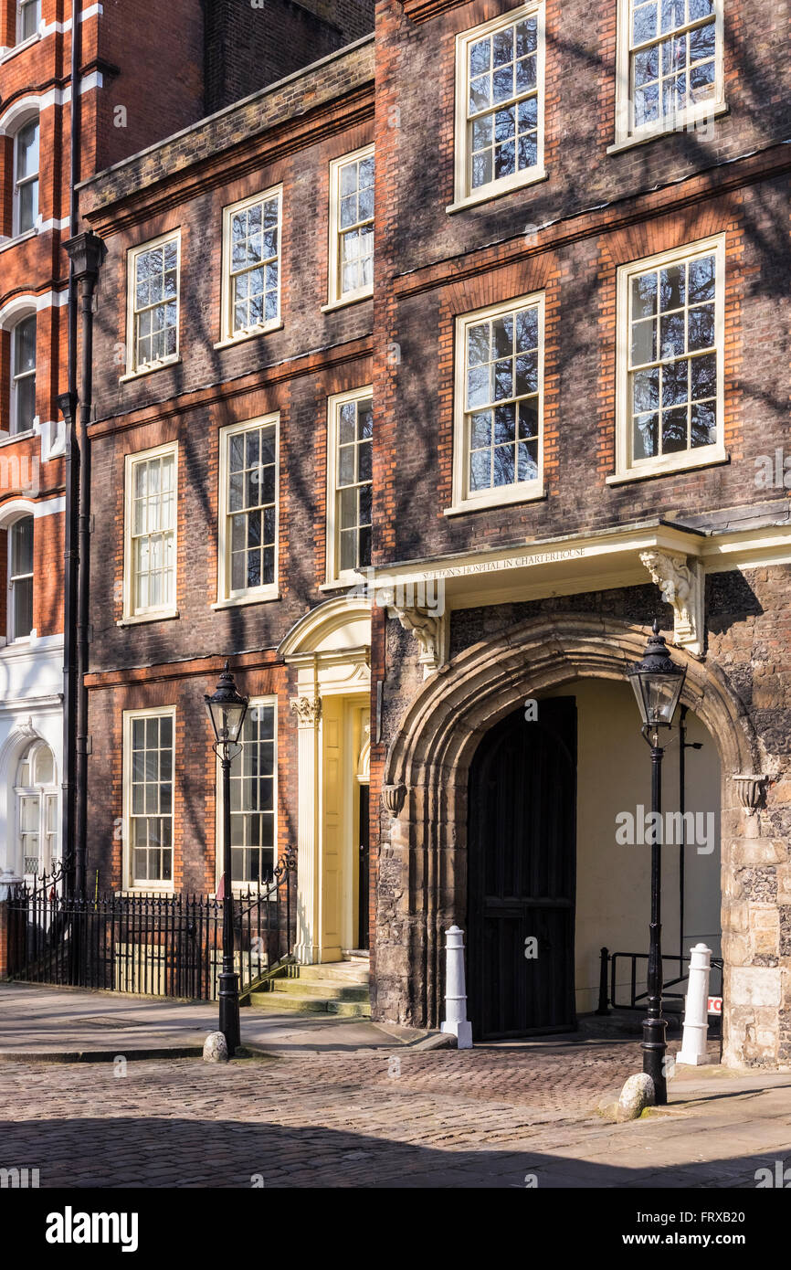 Sutton's hospital entrance, Charterhouse Square, London, England, U.K ...