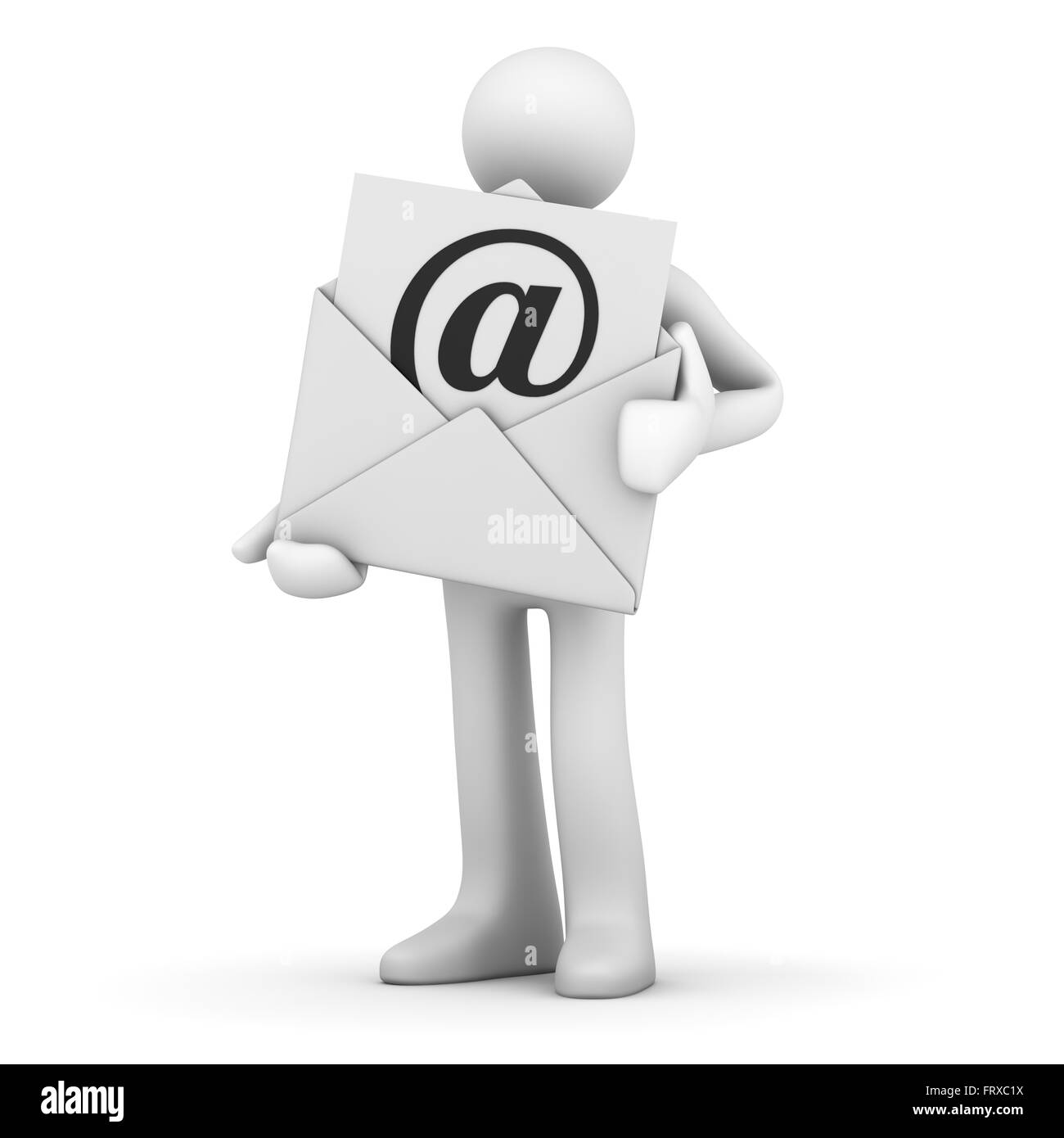 3d man standing email sign Black and White Stock Photos & Images - Alamy