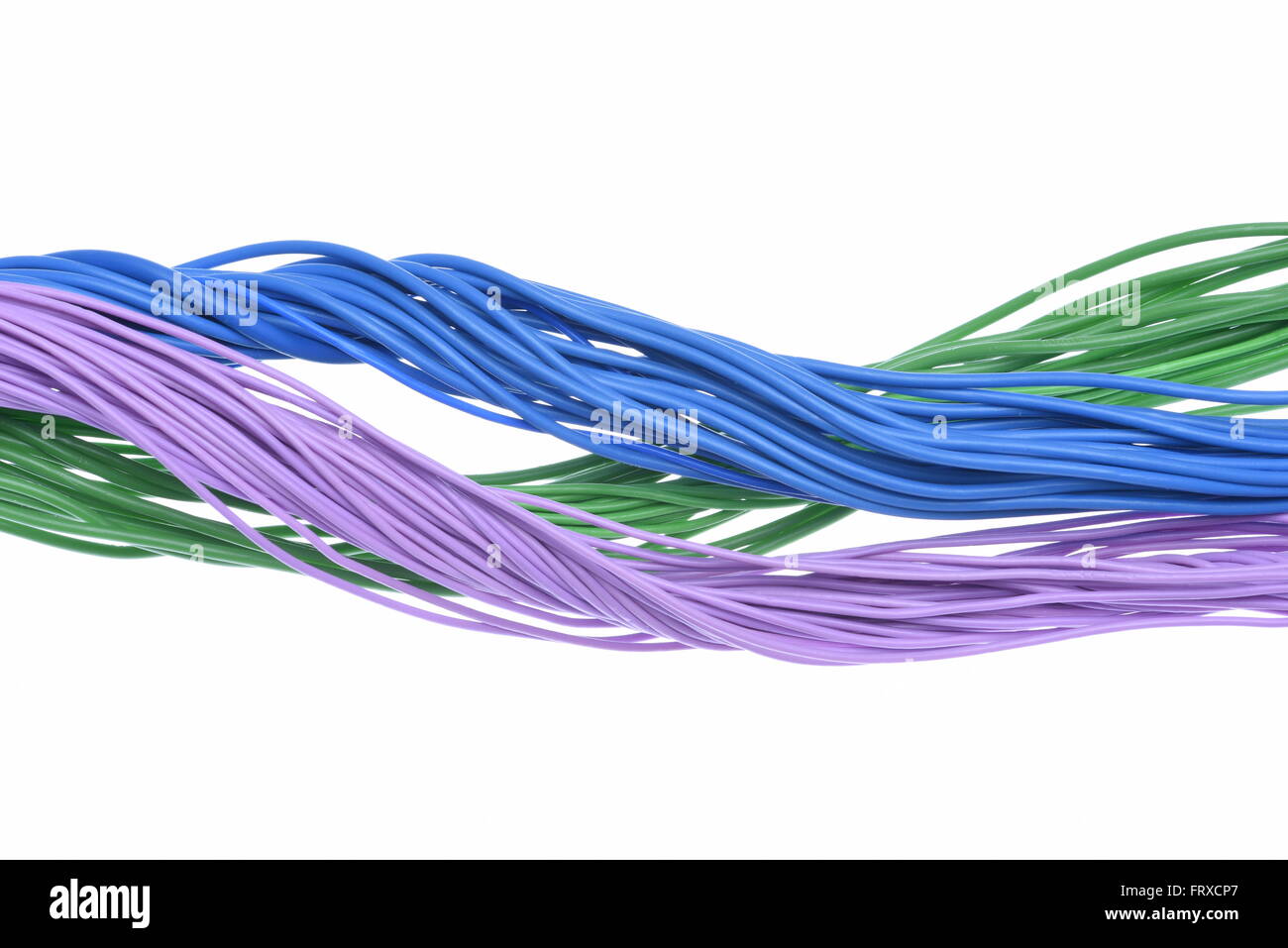 Color electrical wires isolated on white background Stock Photo - Alamy