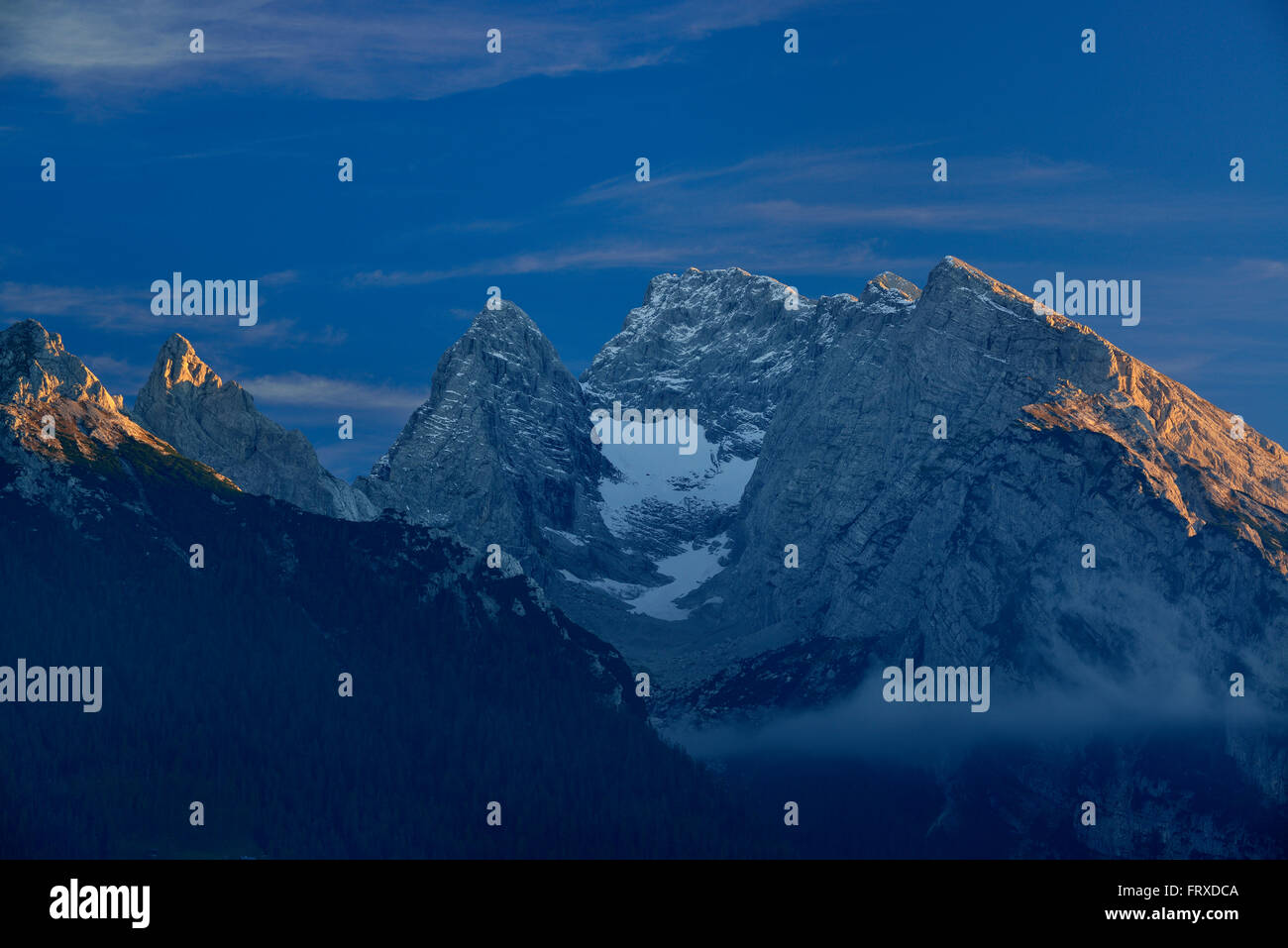 Hochkalter with Blaueis Glacier, Berchtesgaden National Park ...