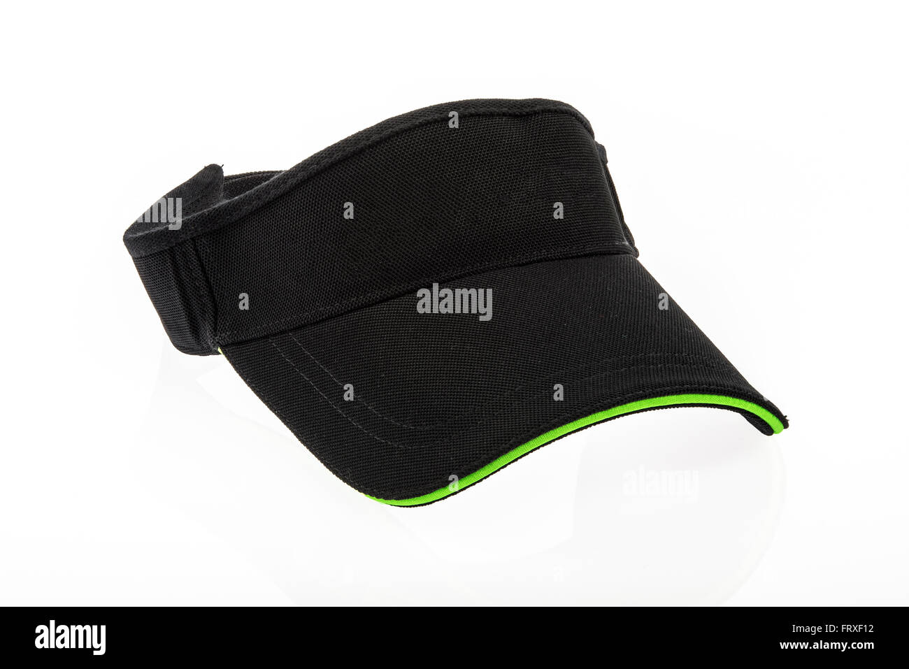 Men's black golf visors on white background Stock Photo - Alamy