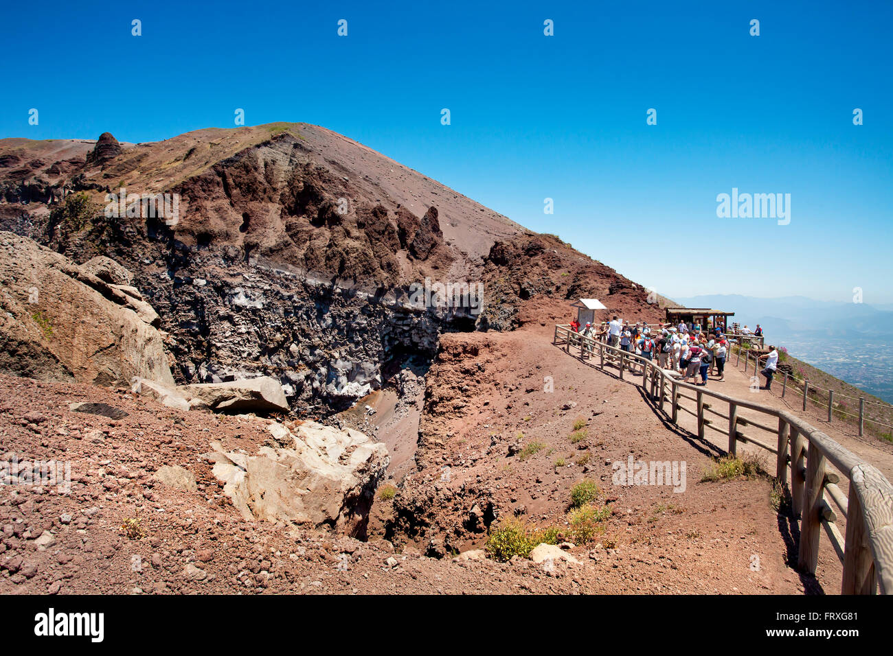 View in the crater of Vesuvius, Naples, Bay of Naples, Campania, Italy ...