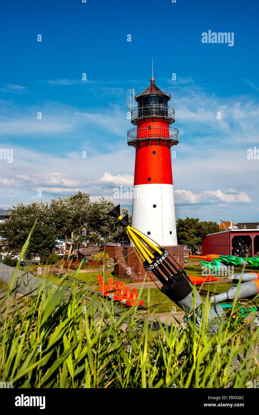 Lighthouse, Buesum, Dithmarschen, North Sea coast, Schleswig-Holstein ...