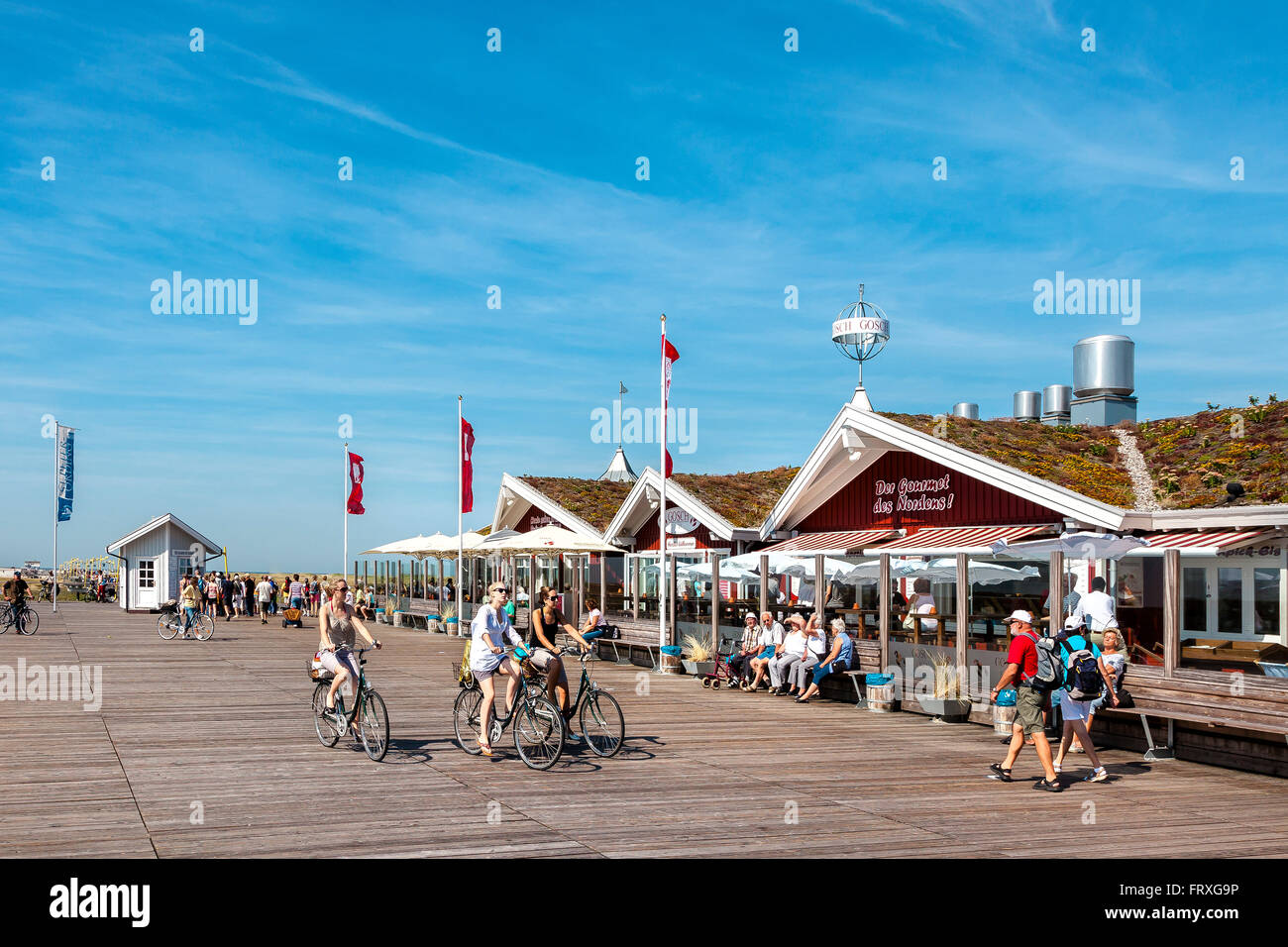 Gosch Restaurant on the Pier at St. Peter Ording, Eiderstedt peninsula ...