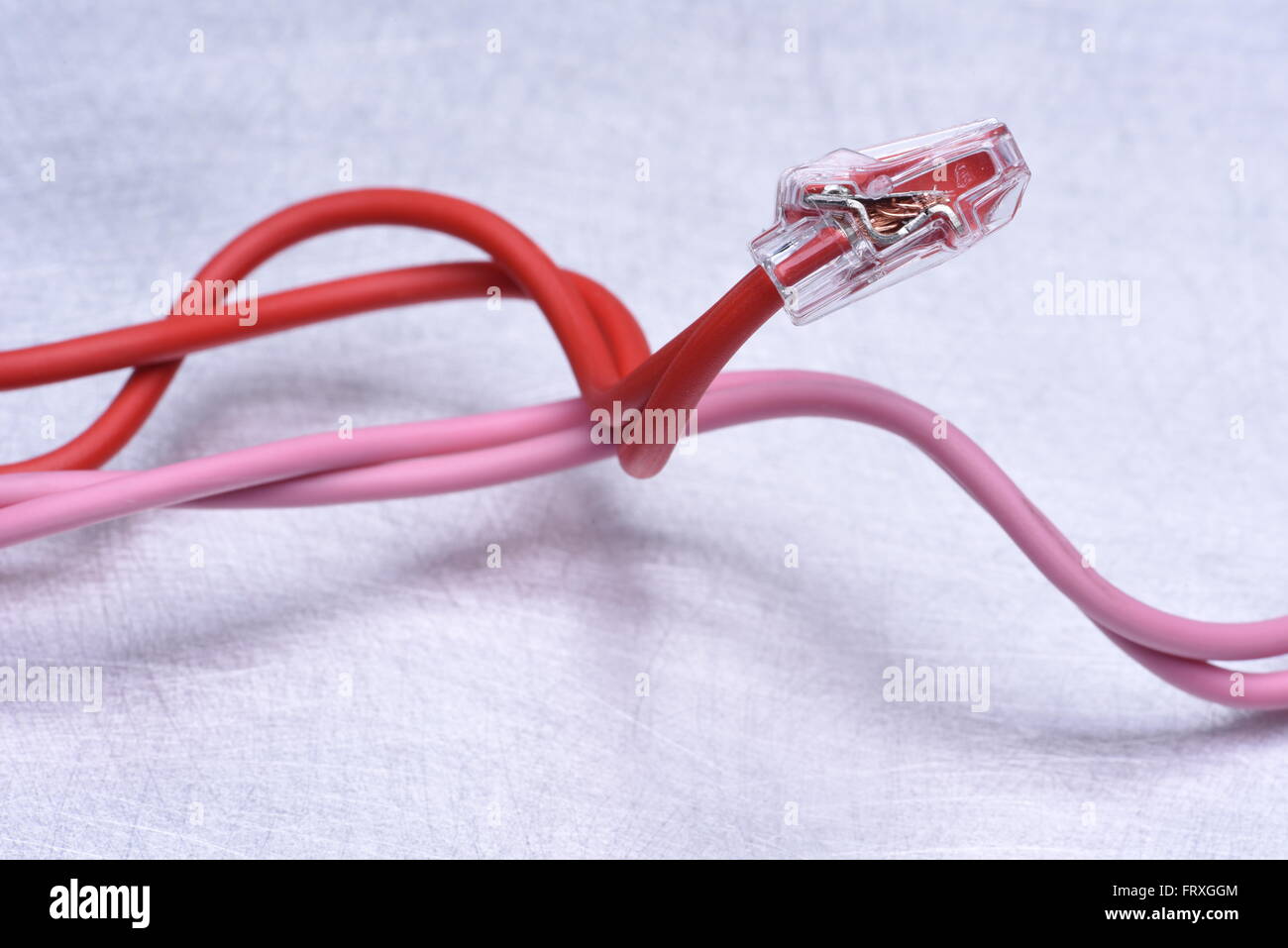 Closeup of a electric cables on metalic grey background Stock Photo - Alamy