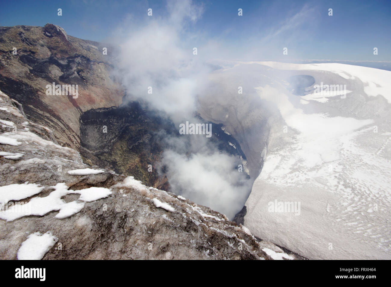 Crater of Villarrica volcano, Patagonia, Chile Stock Photo - Alamy