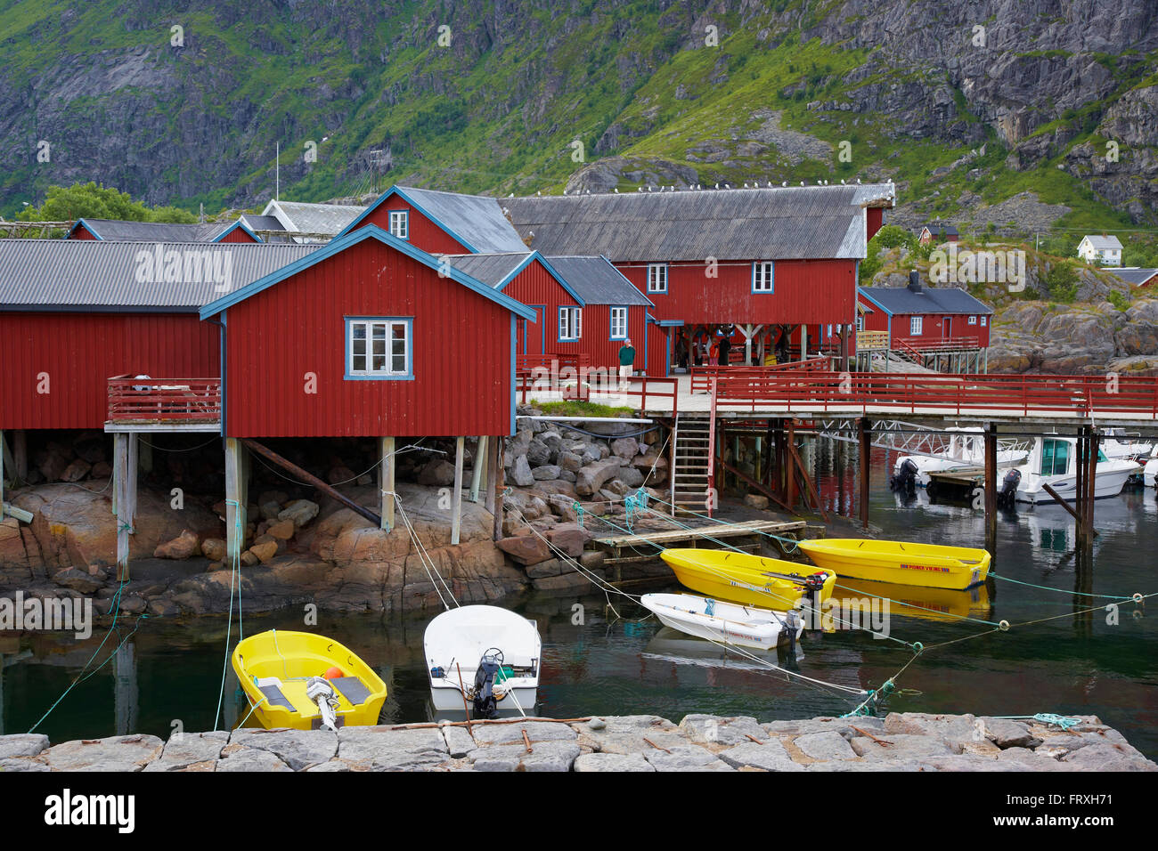 Rorbuer, in the village of A, Isle of Moskenes, Lofoten, Province of ...
