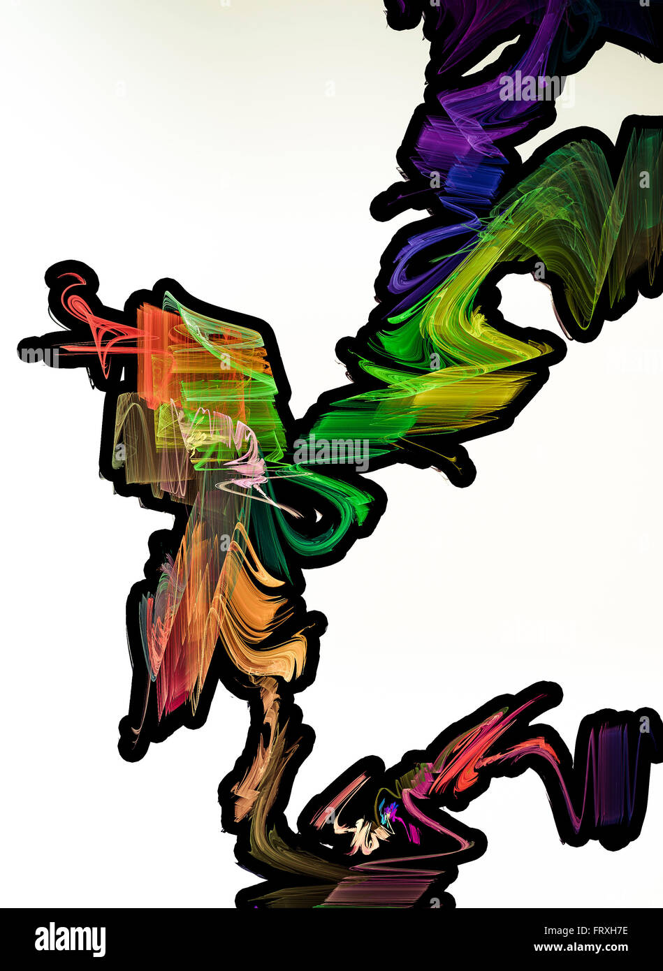 Abstract Wave. Colorful brush strokes, graffiti Stock Photo - Alamy