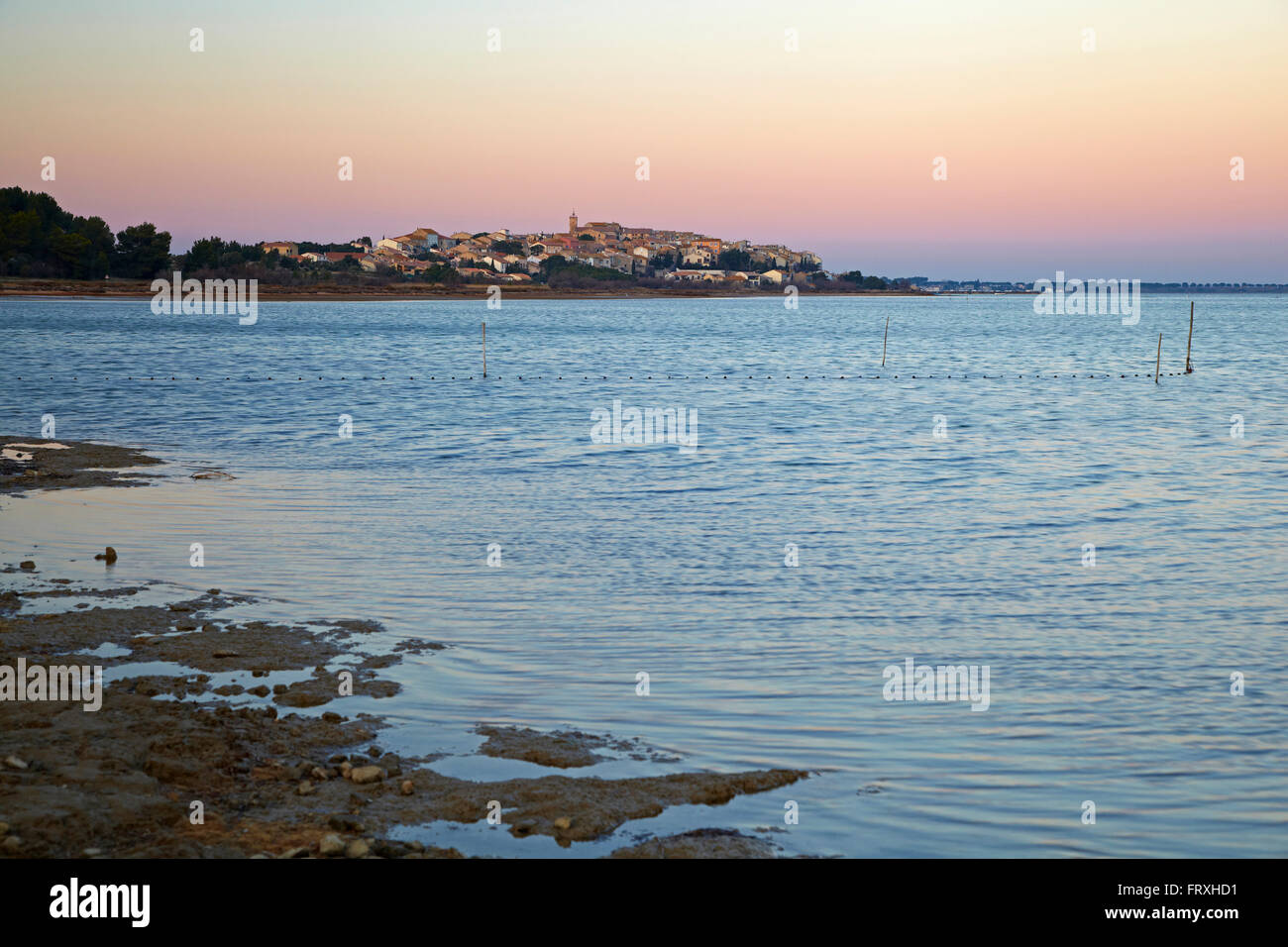 Sunset at Étang de Bages et de Sigean, Bages, Dept. Aude, Languedoc ...