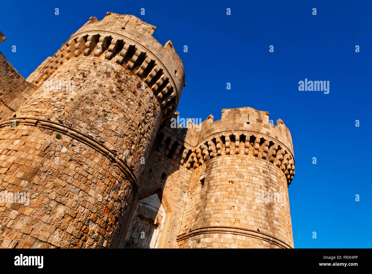 Marine gate in the fortification walls of Rhodes town, Rhodes ...