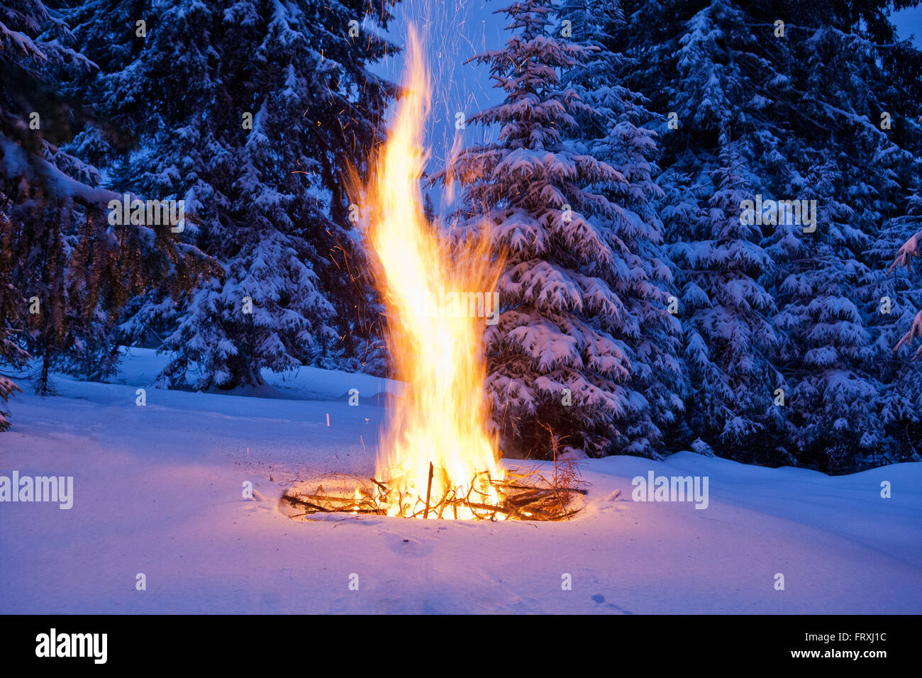 Bonfire On Snow High Resolution Stock Photography and Images - Alamy