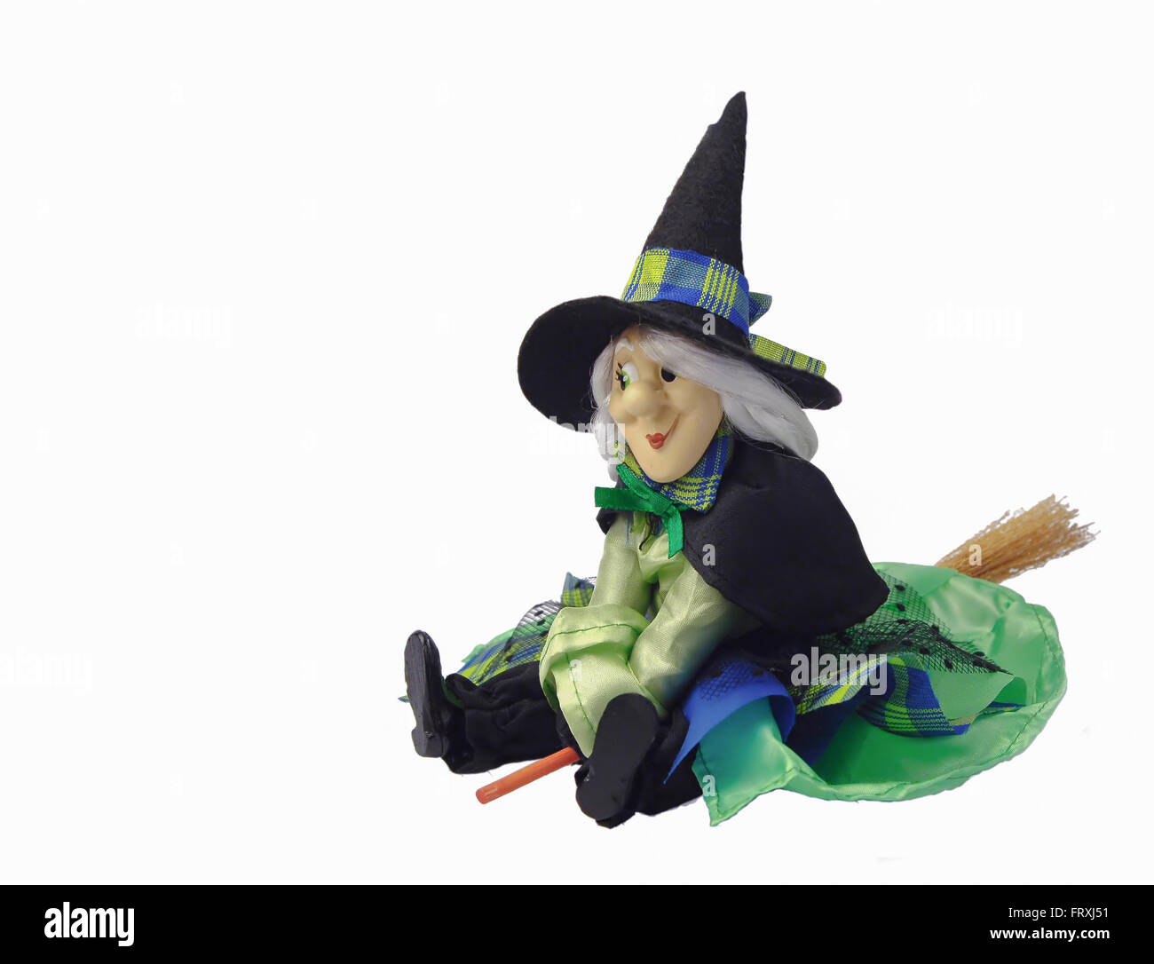 Witch on broom hi-res stock photography and images - Alamy