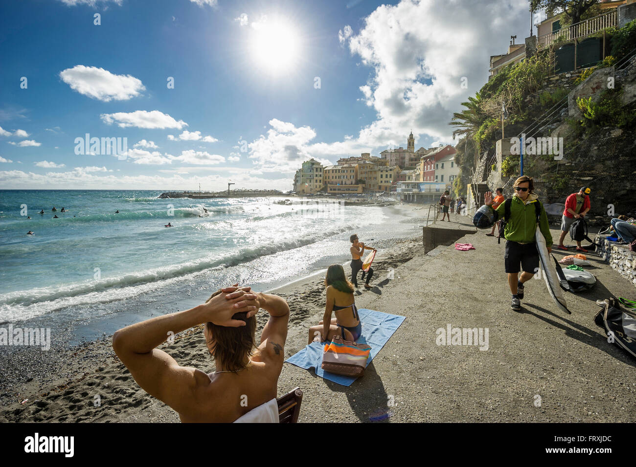 Italian Riviera Beach Women Stock Photos & Italian Riviera Beach Women ...