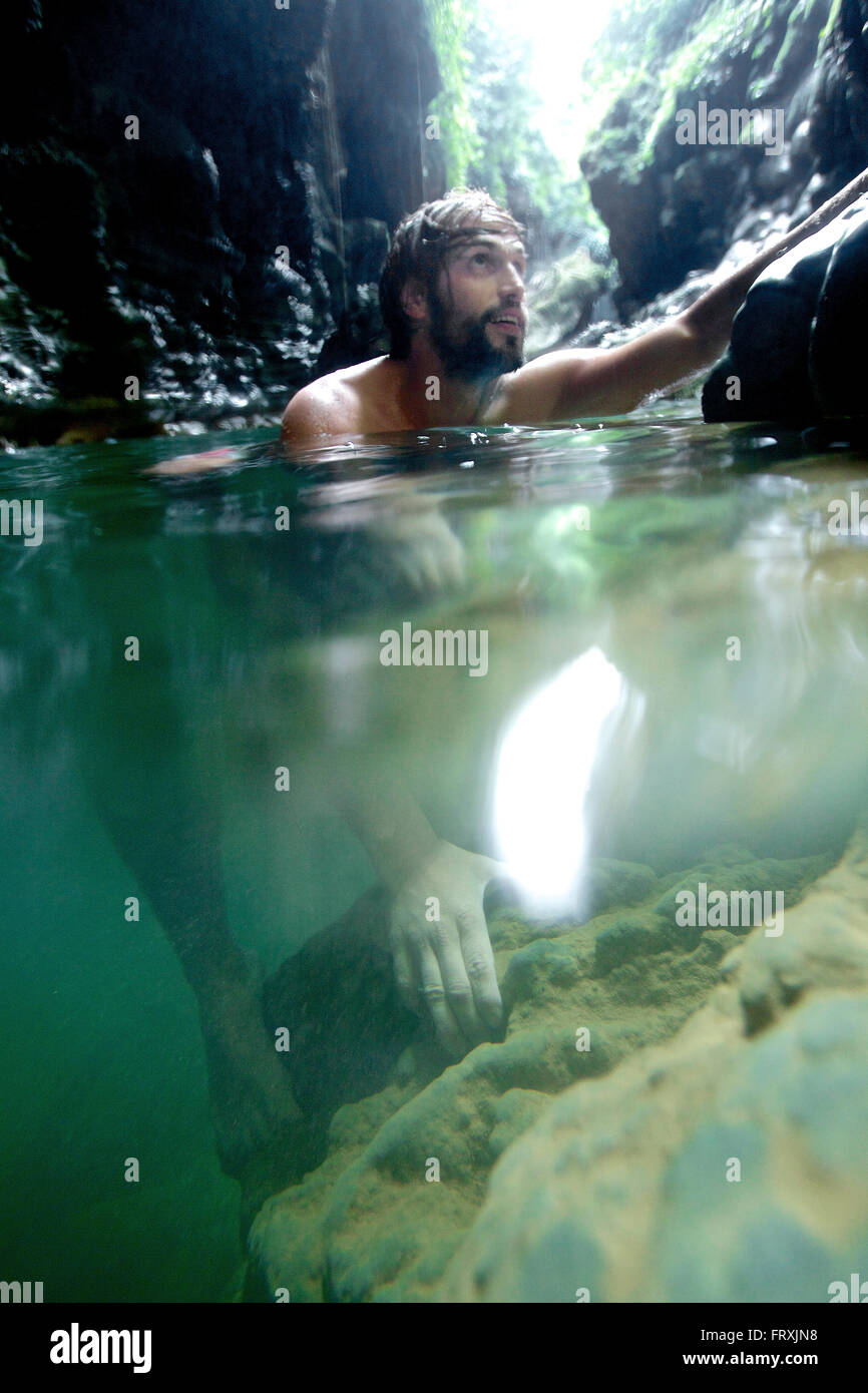 Man bathing in a river hi-res stock photography and images - Alamy