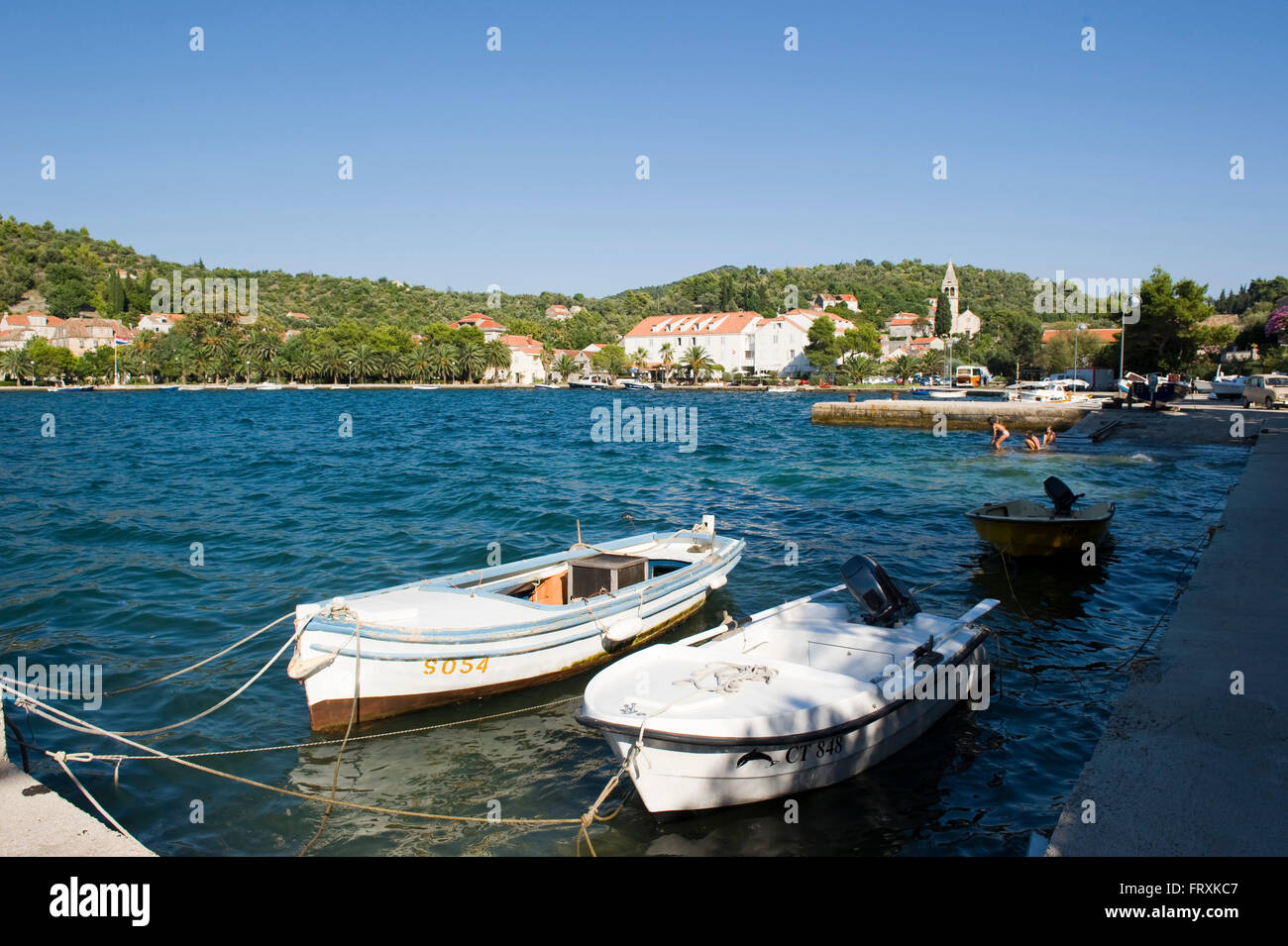 Boats, Sipanska Luka, Sipan, Elaphites, Croatia Stock Photo - Alamy