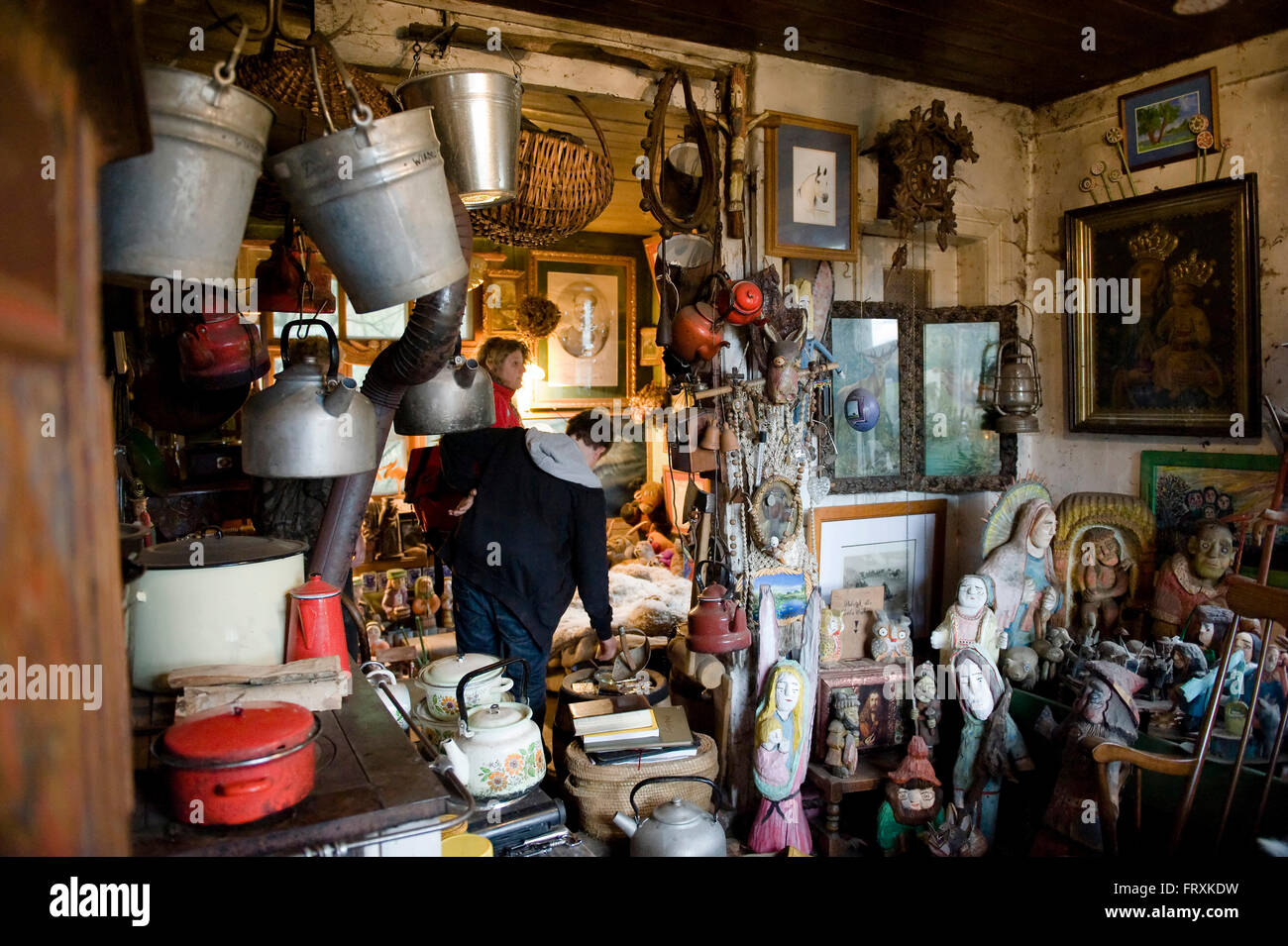 House filled with collection of art and everyday objects, Poland Stock ...