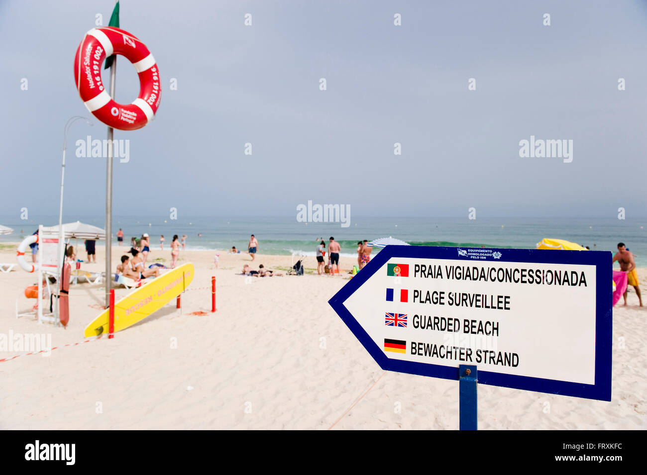 Direction sign at beach, Algarve, Portugal Stock Photo - Alamy