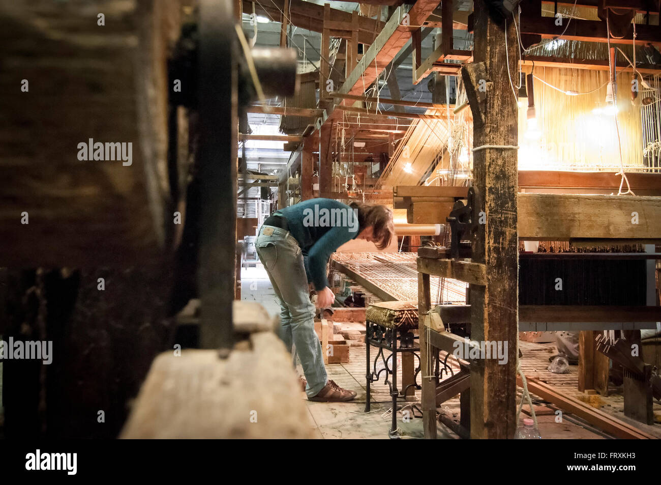 Loom, traditional brocade weaving, Venice, Veneto, Italy Stock Photo ...
